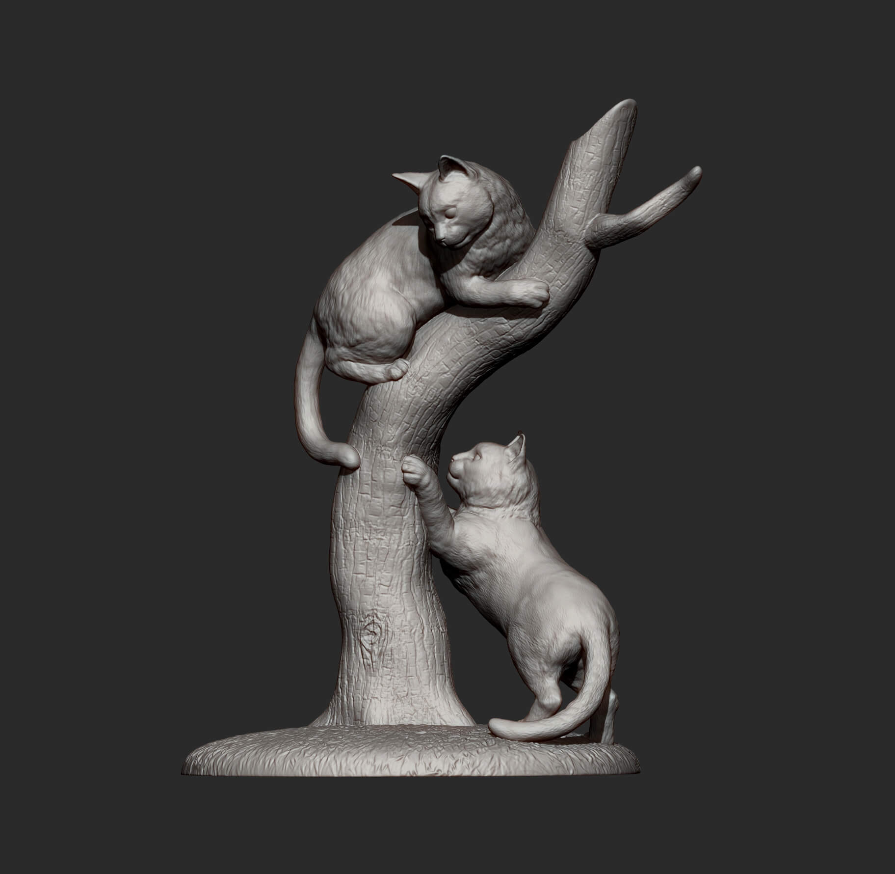 Cats Play 3D Print Model by Alexander3dart