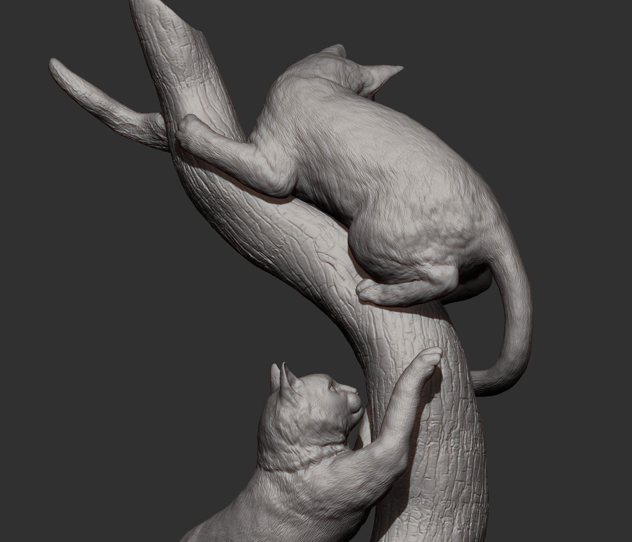 Cats Play 3D Print Model by Alexander3dart