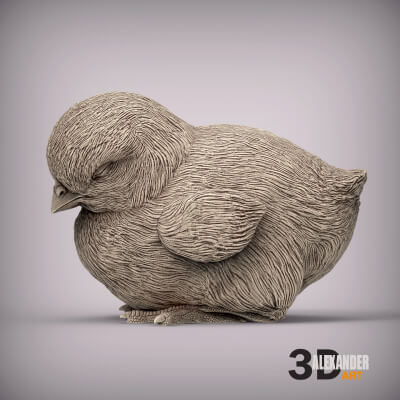 Chick Is Sleeping - 3D Model by Alexander3dart