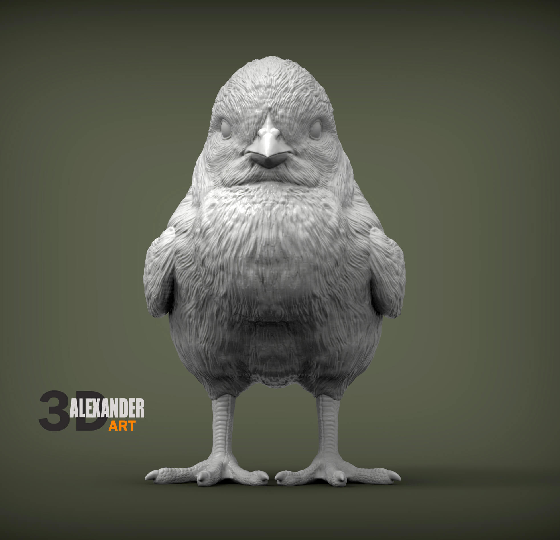 Chick Sculpture - 3D Model by Alexander3dart