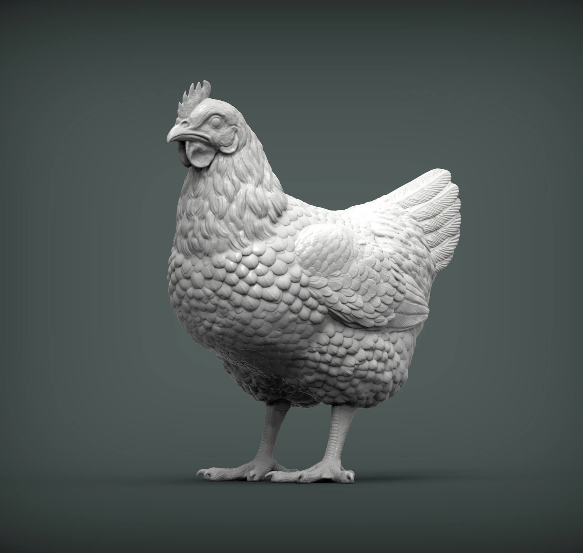 Chicken Sculpture - 3D Model by Alexander3dart