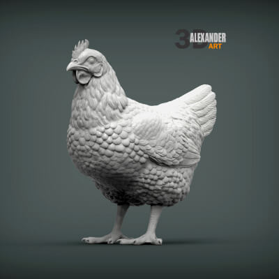 Chicken Sculpture - 3D Model by Alexander3dart