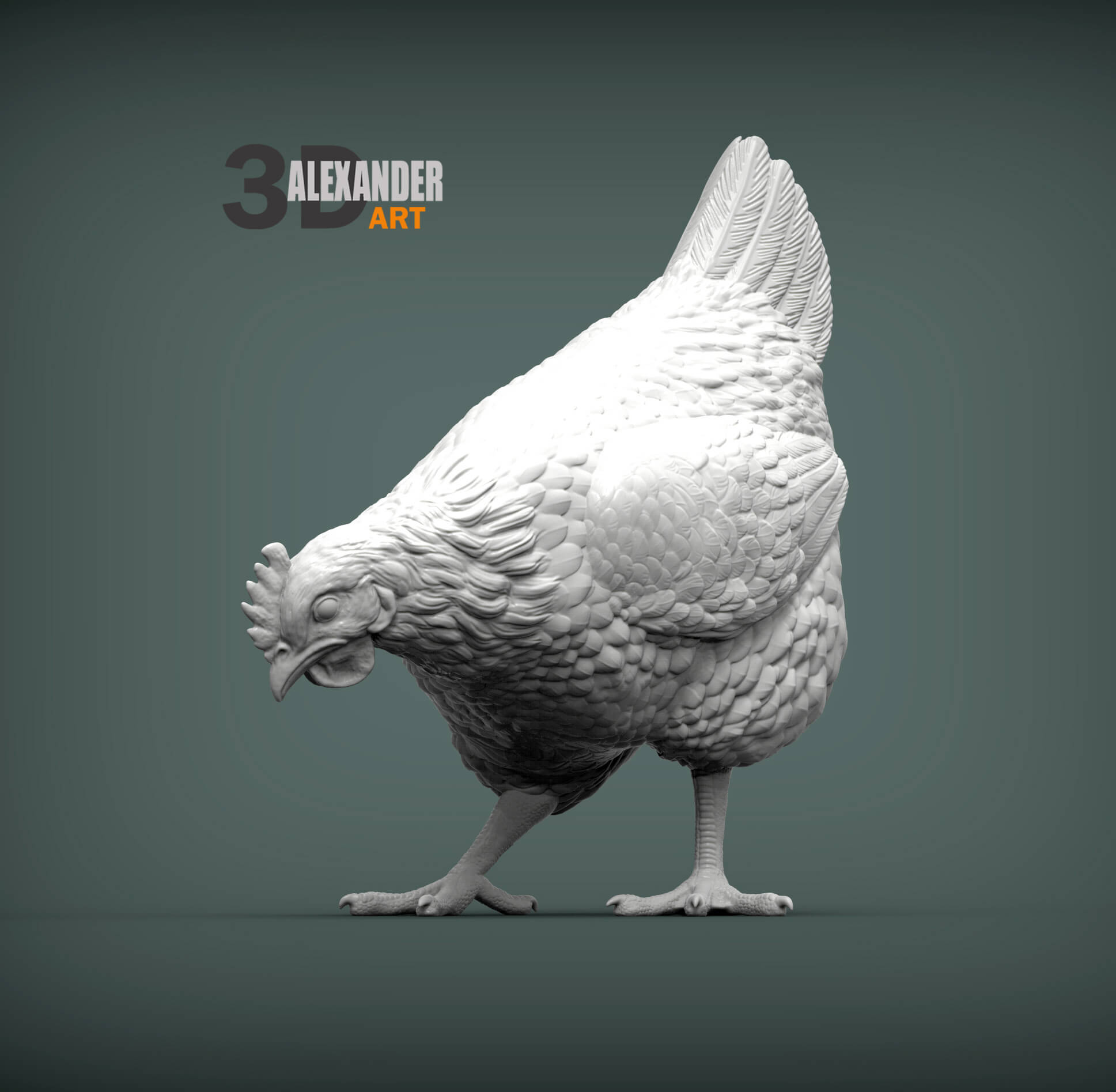 Chicken Looking for Food - 3D Model by Alexander3dart