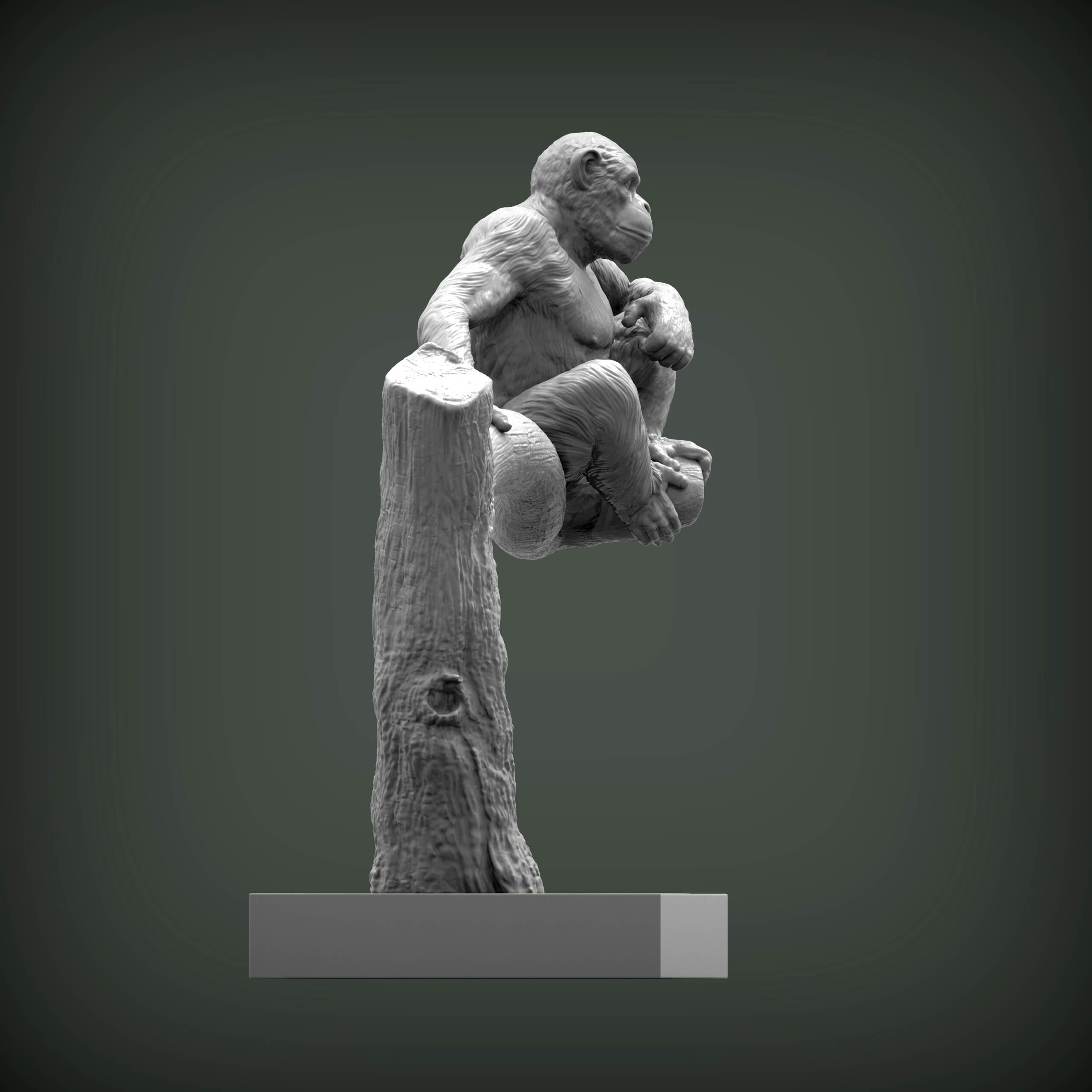 Chimpanzee Sculpture - 3D Model by Alexander3dart