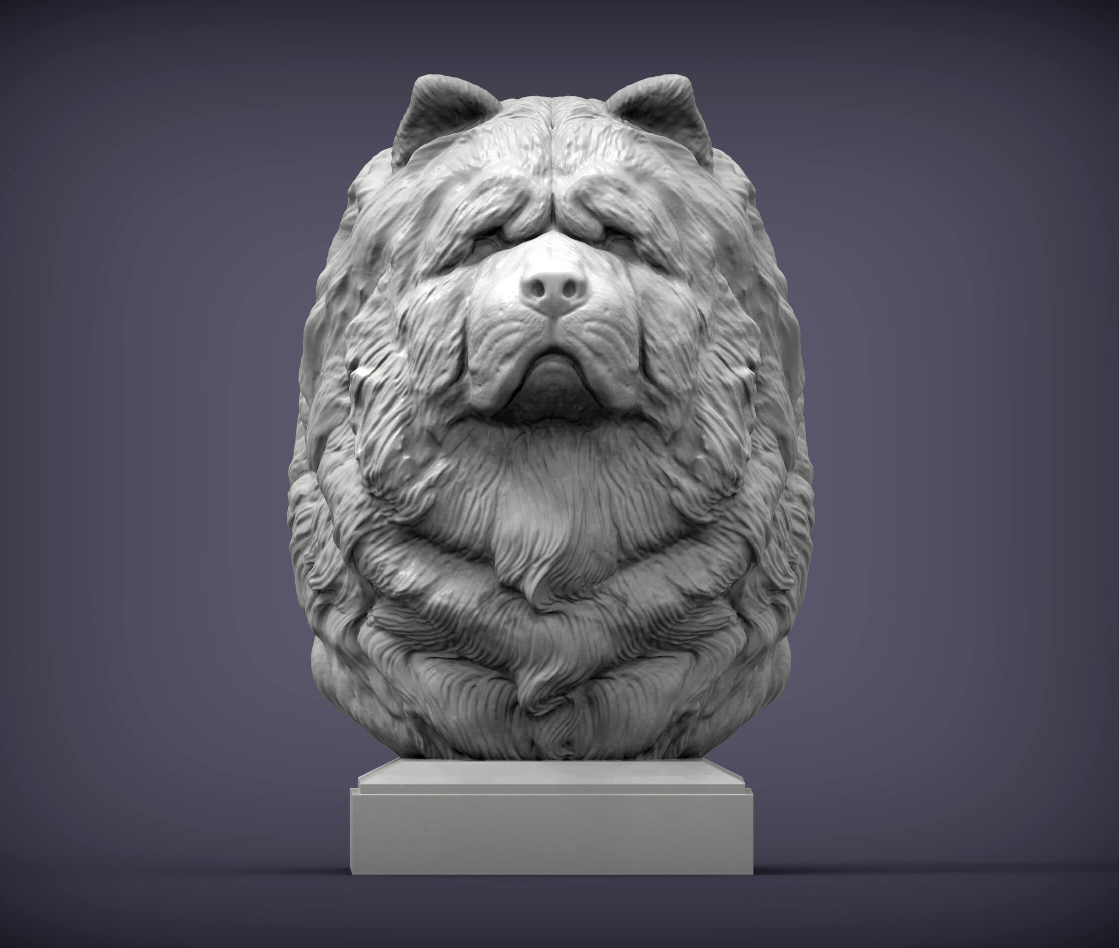 Chow Chow Bust - 3D Model by Alexander3dart