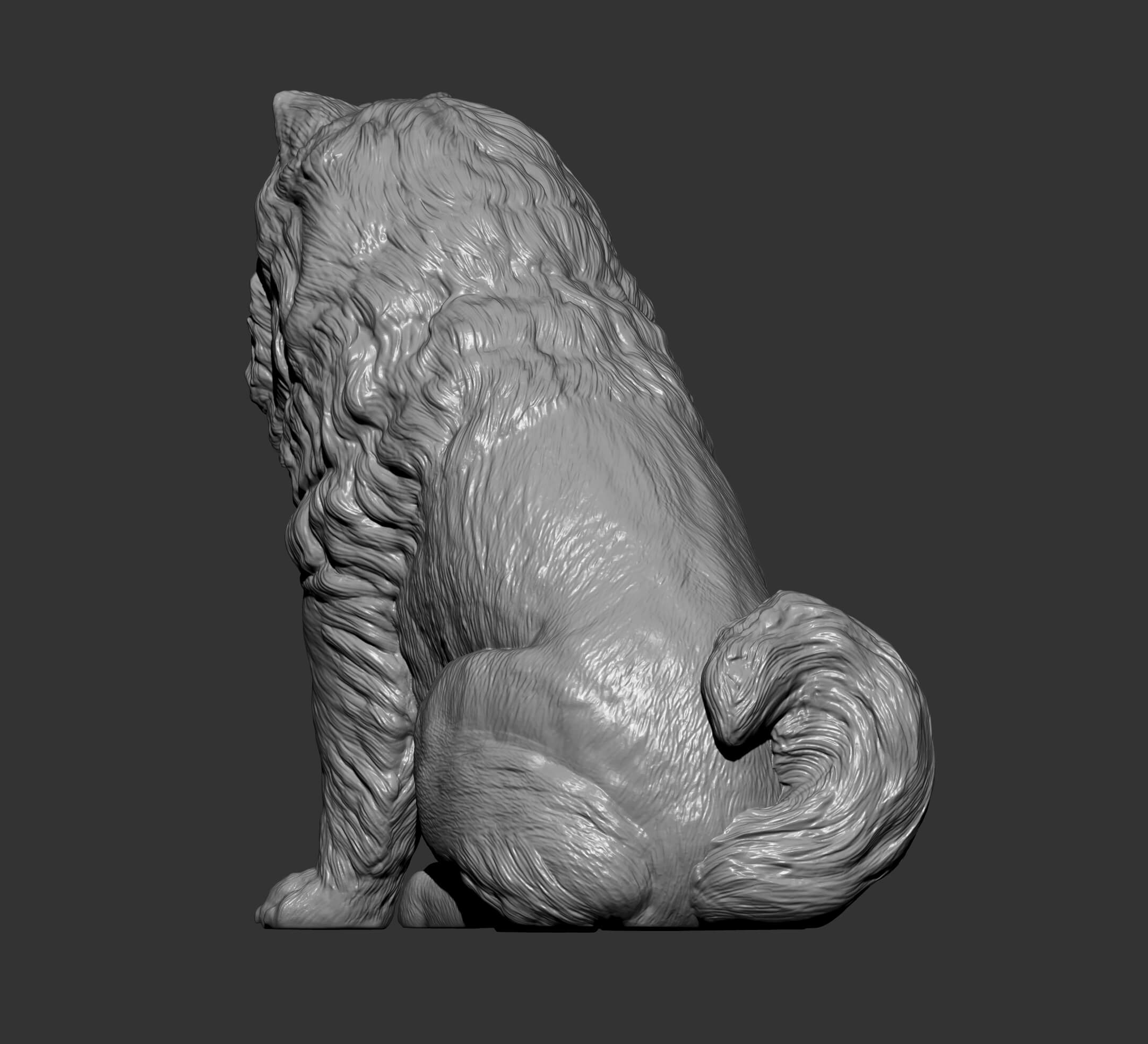 Chow Chow Sitting 3D Print Model by Alexander3dart