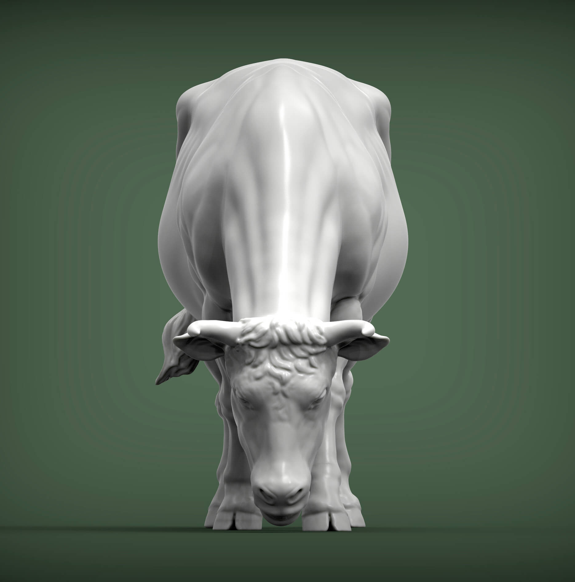 Cow Eating 3D Print Model by Alexander3dart