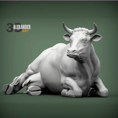 Cow Lies 3D Print Model 3D Print Model by Alexander3dart