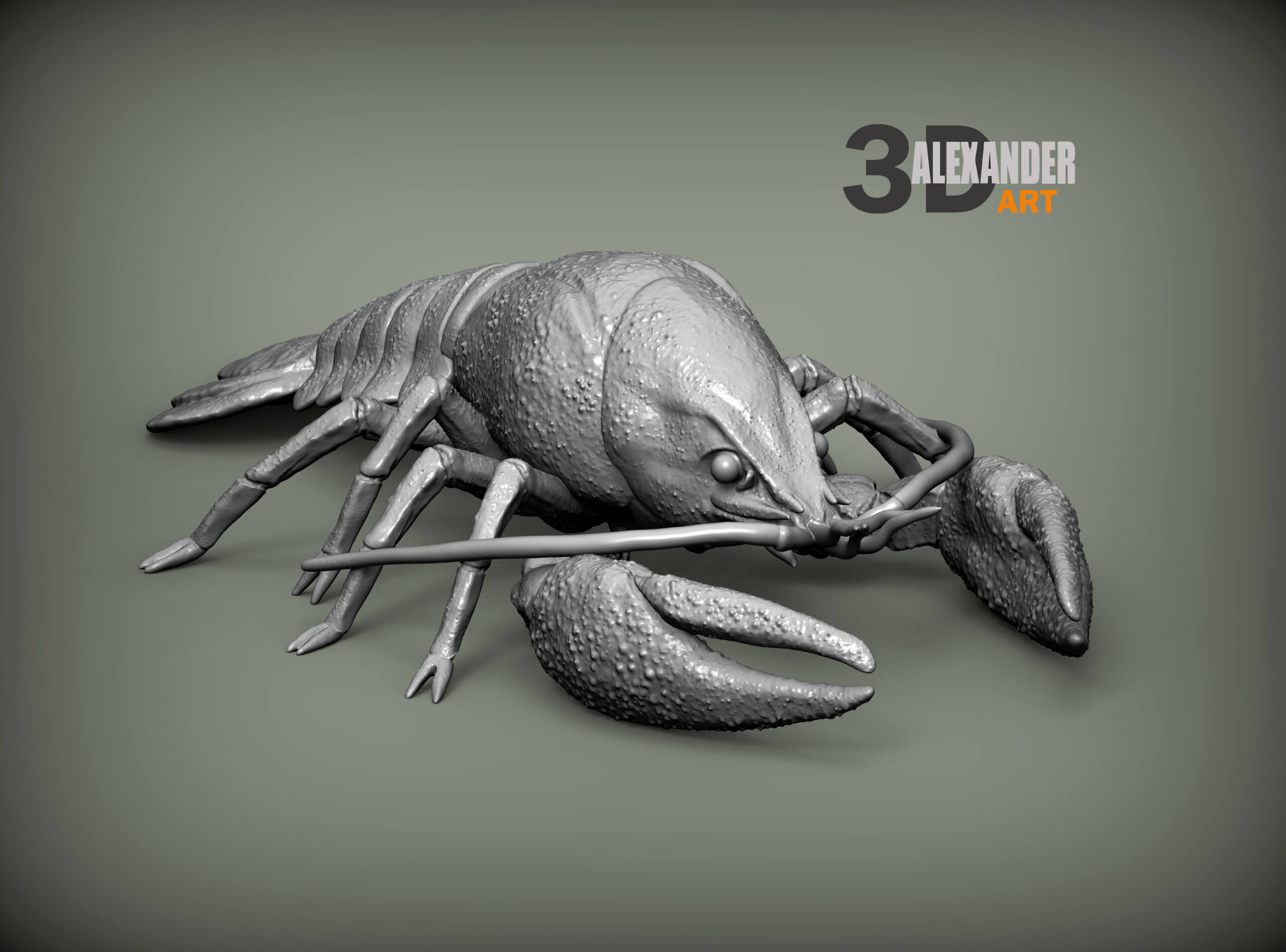 Crayfish Sculpture - 3D Model by Alexander3dart