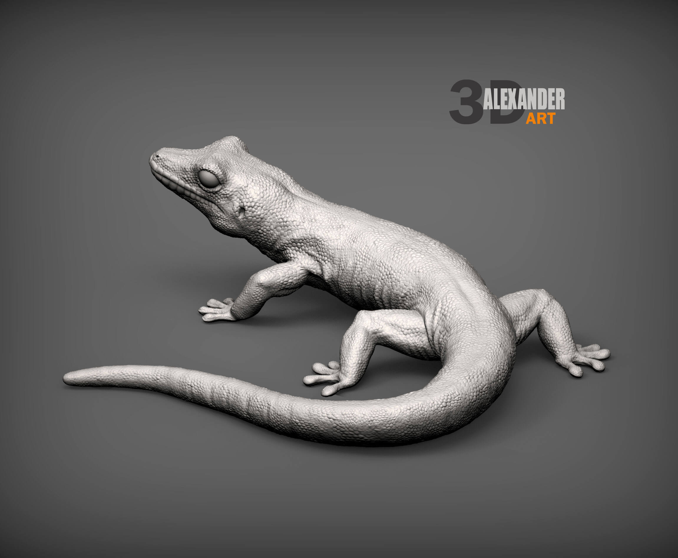 Day Gecko Sculpture - 3D Model by Alexander3dart