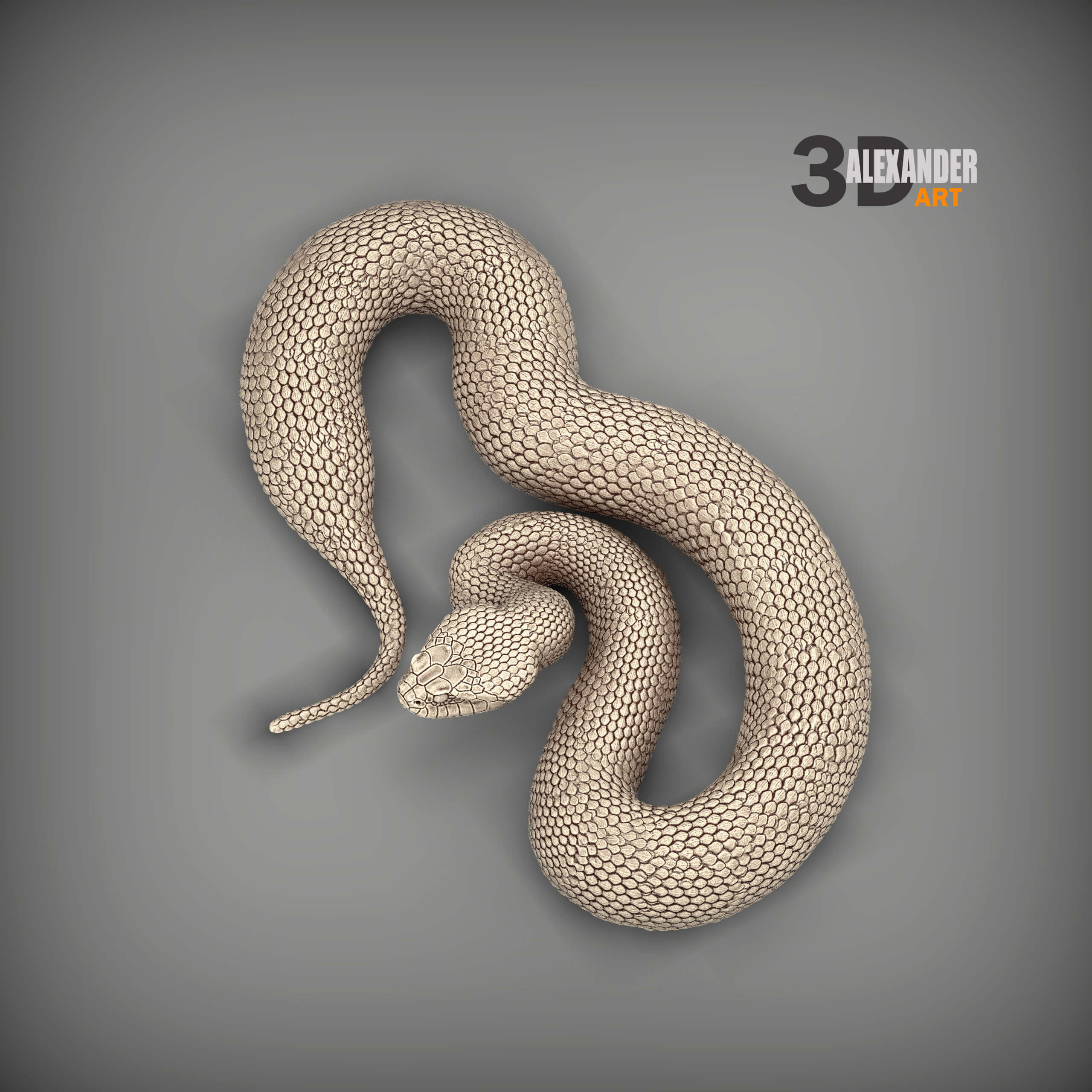 Death Adder Sculpture - 3D Model by Alexander3dart