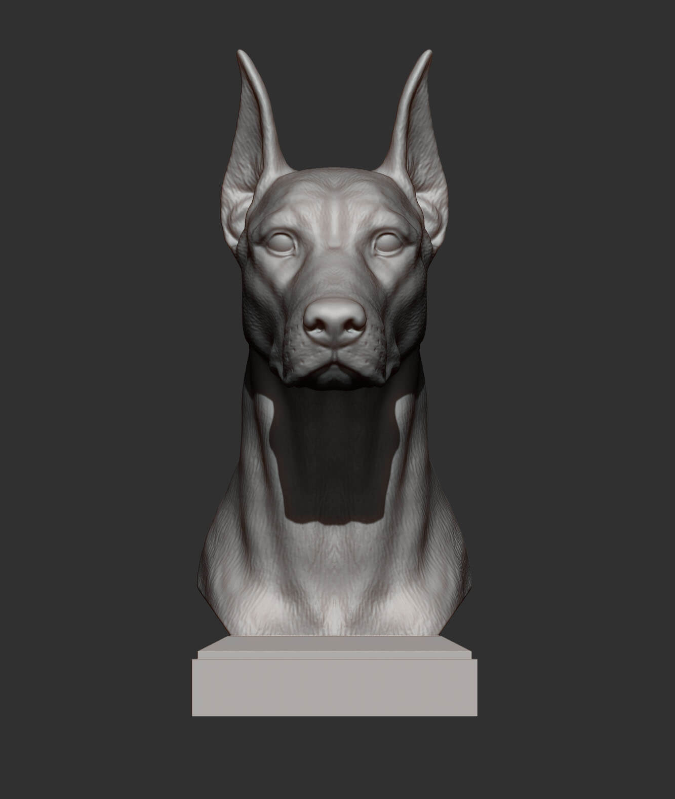 Doberman Bust 3D Print Model by Alexander3dart
