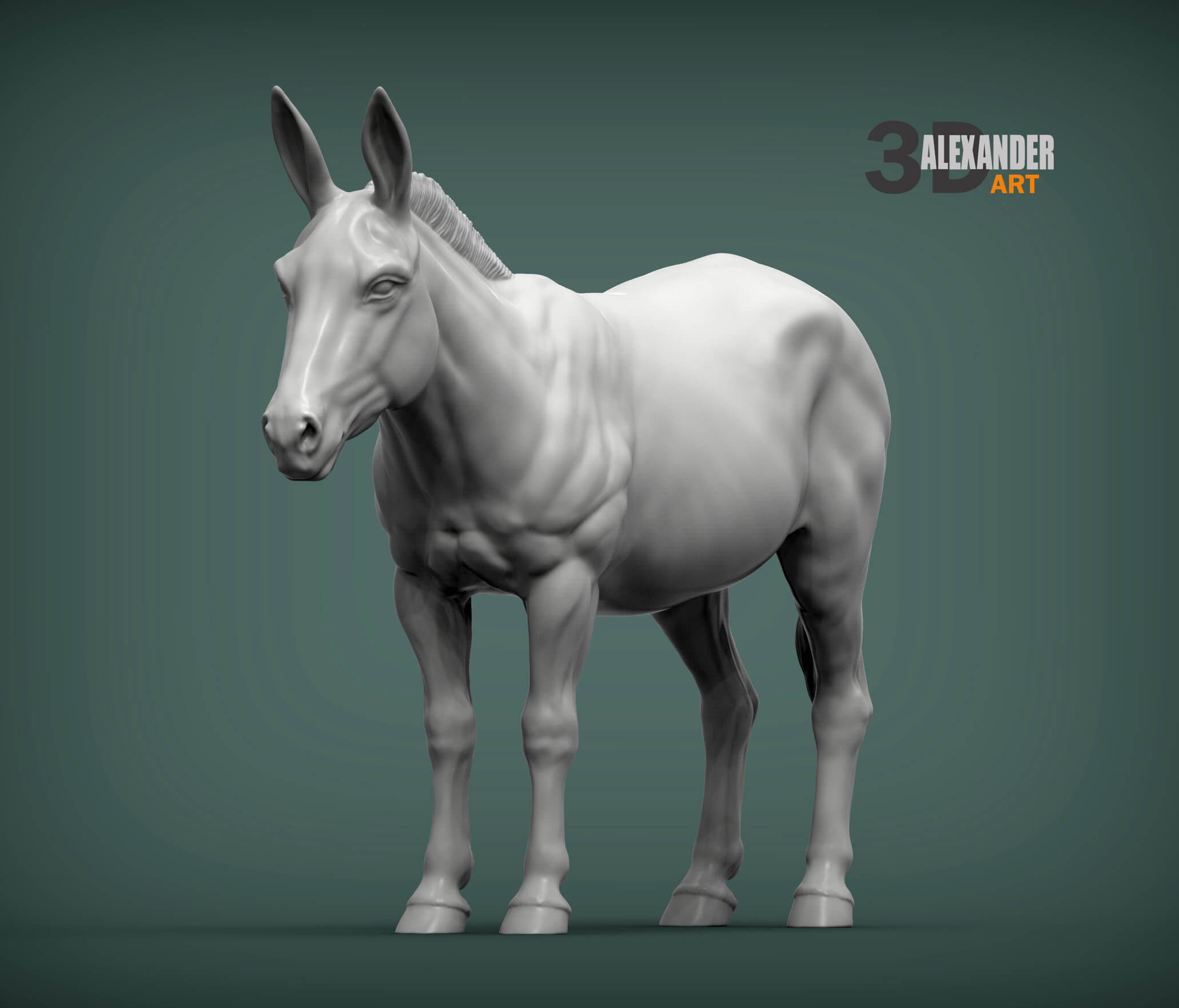 Donkey 3D Print Model by Alexander3dart