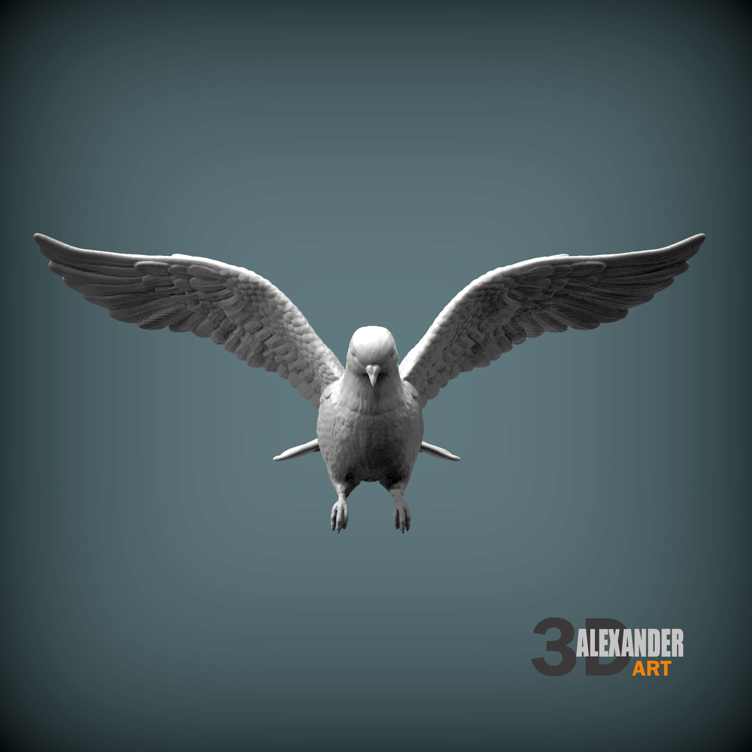 Dove Is Flying - 3D Model by Alexander3dart