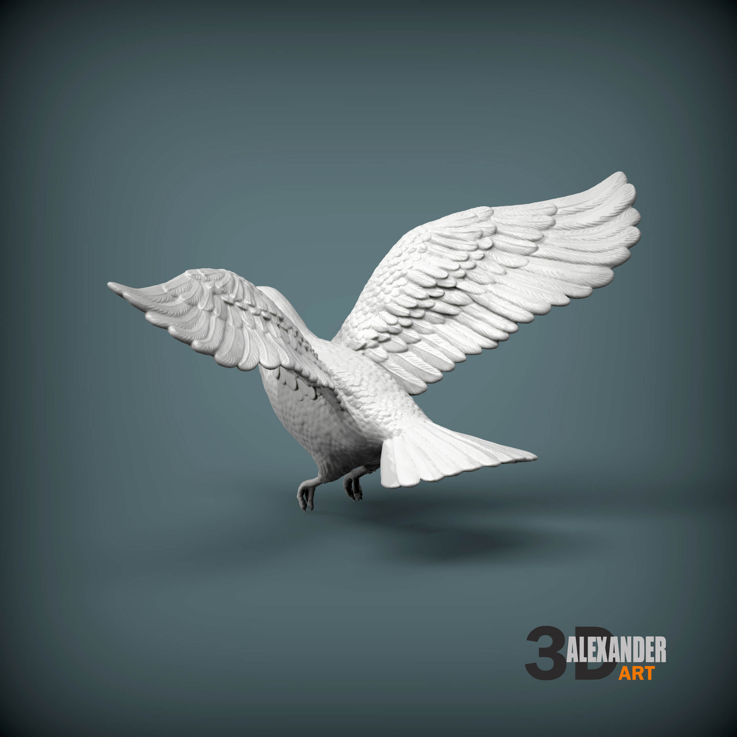 Dove Is Flying - 3D Model by Alexander3dart