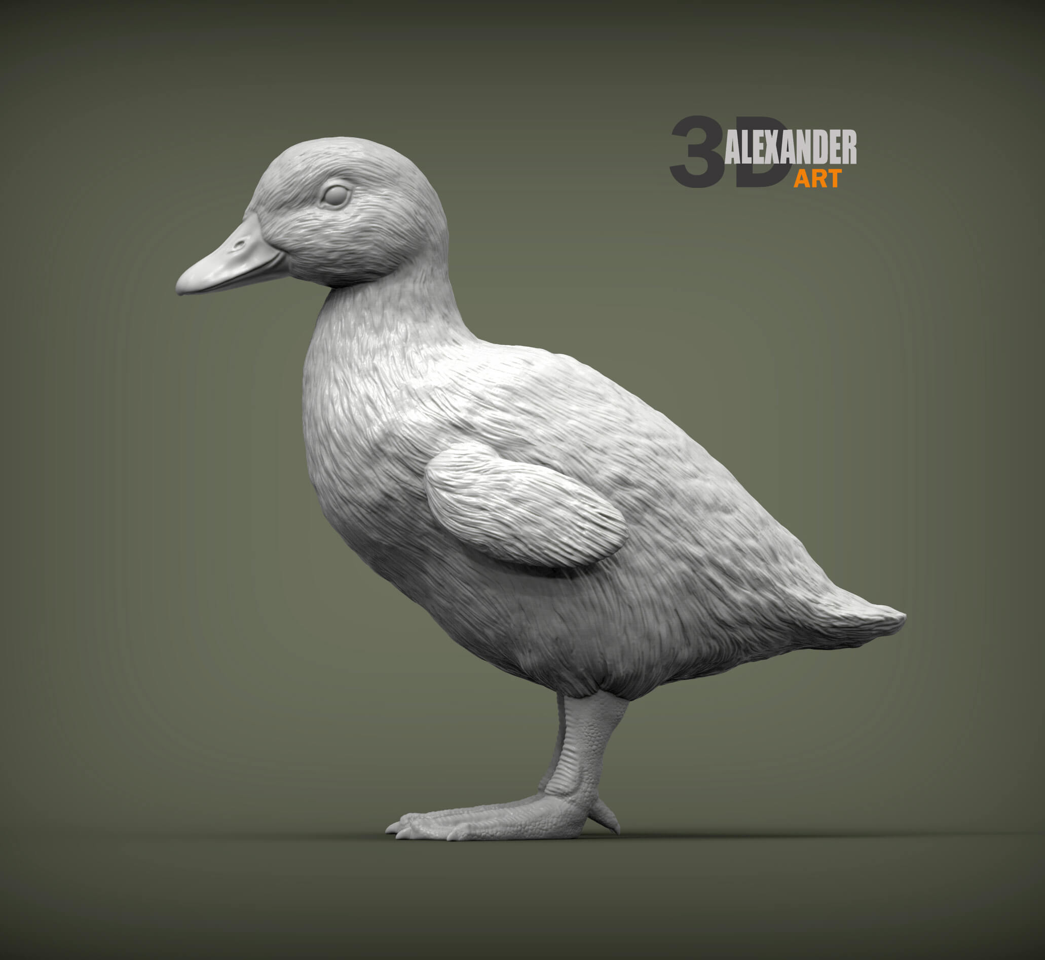 Duckling Sculpture - 3D Model by Alexander3dart