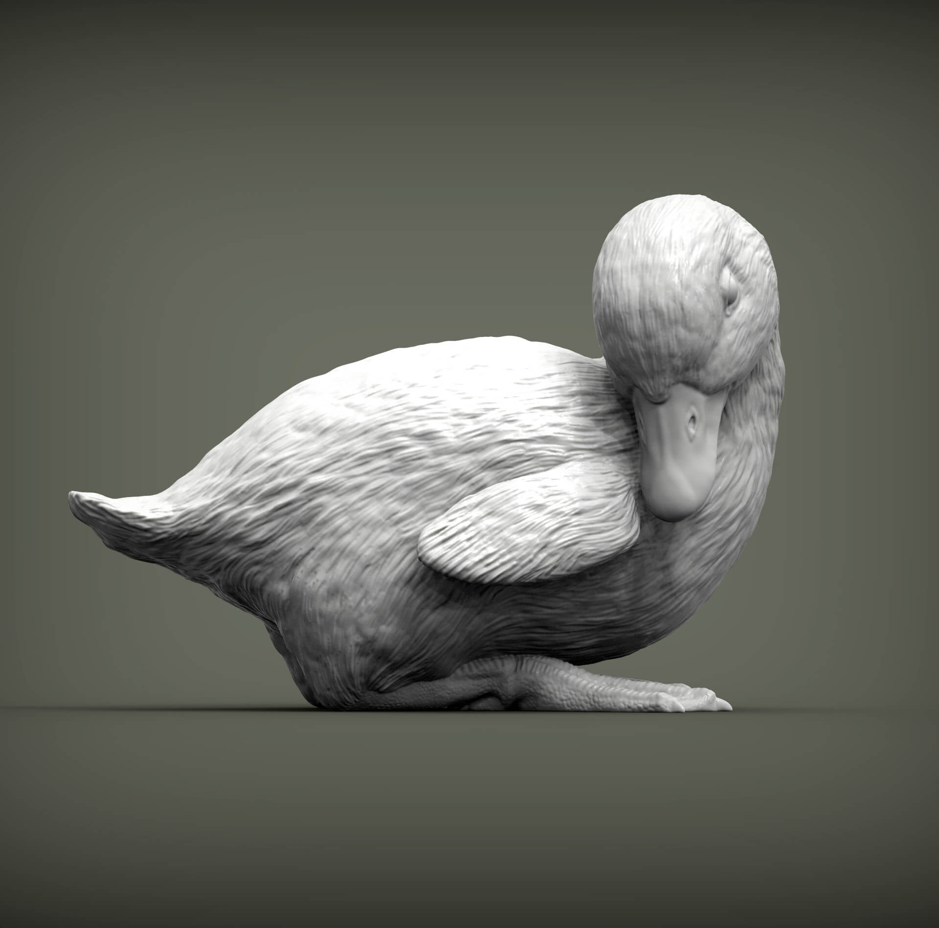 Duckling Lying Down - 3D Model by Alexander3dart