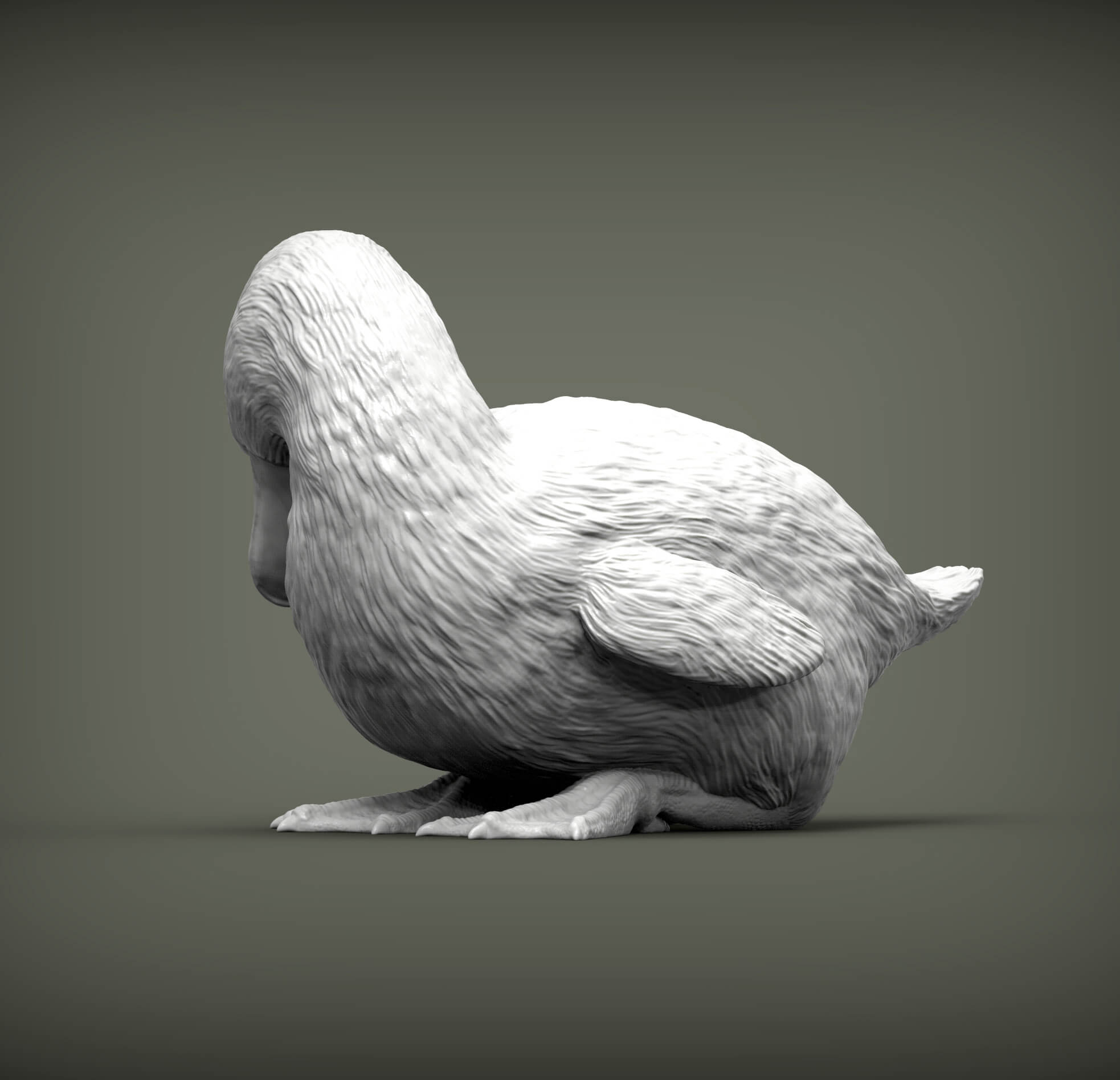 Duckling Lying Down - 3D Model by Alexander3dart
