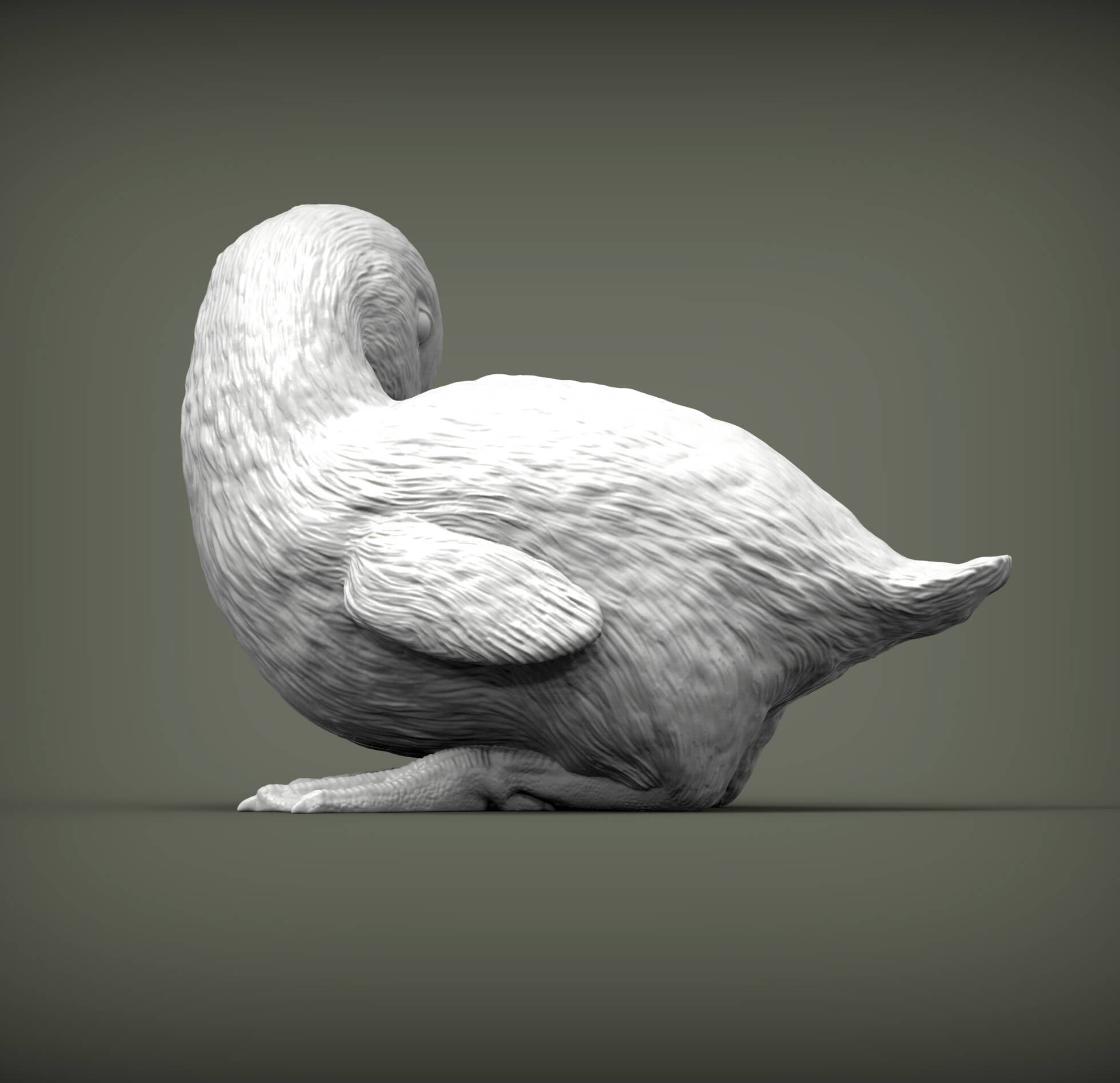 Duckling Lying Down - 3D Model by Alexander3dart