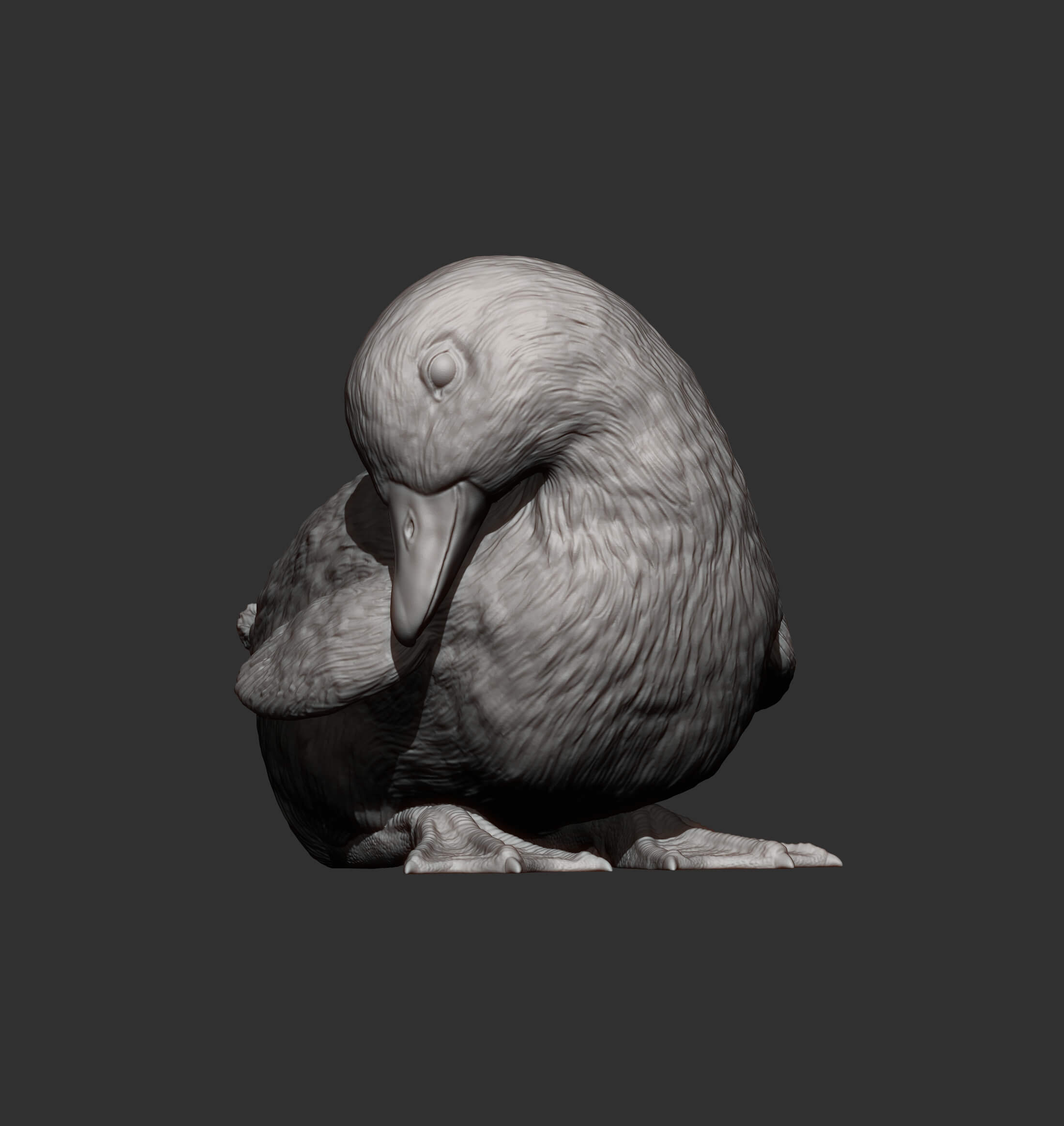 Duckling Lying Down - 3D Model by Alexander3dart