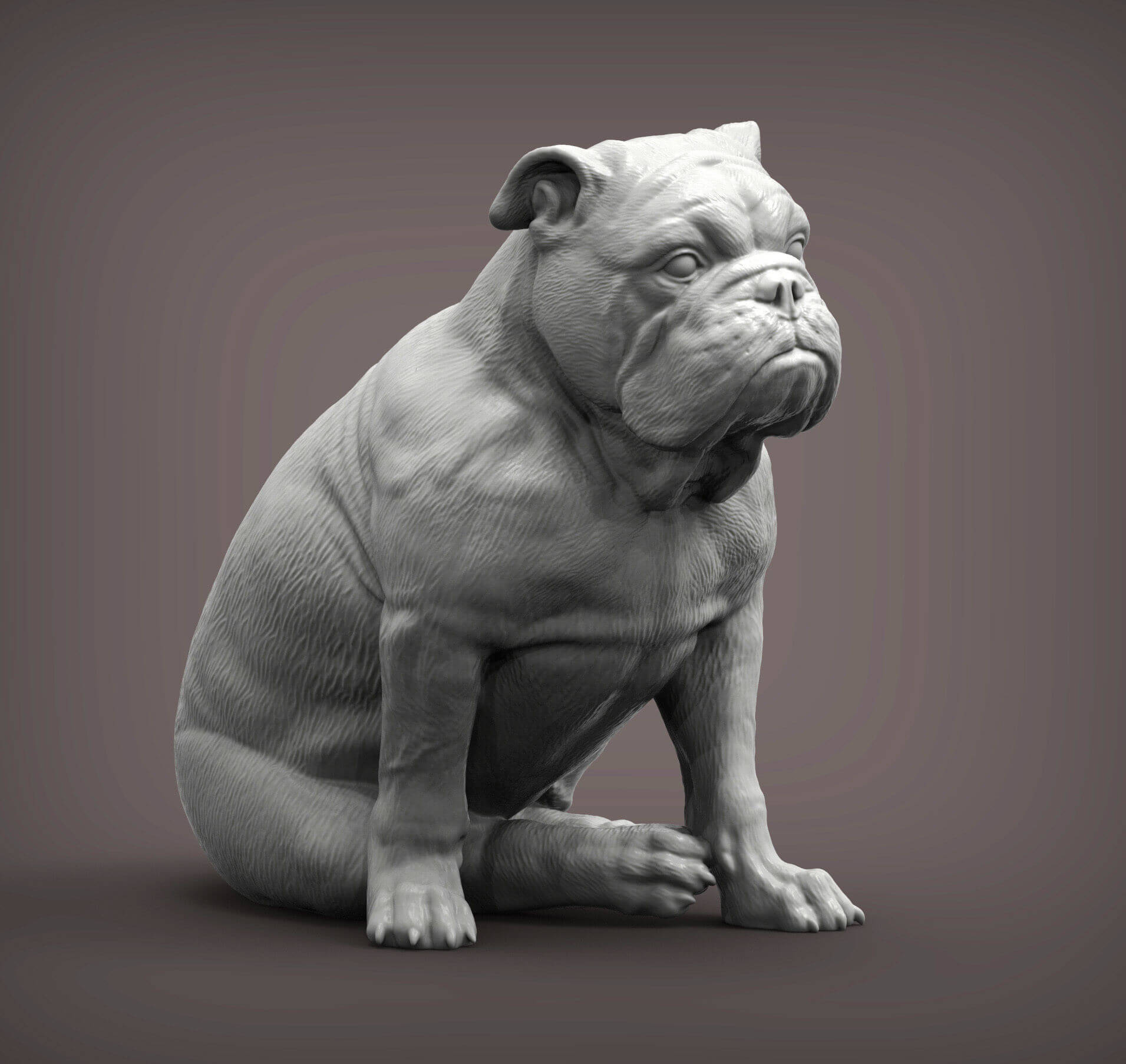 English Bulldog 3D Print Model by Alexander3dart