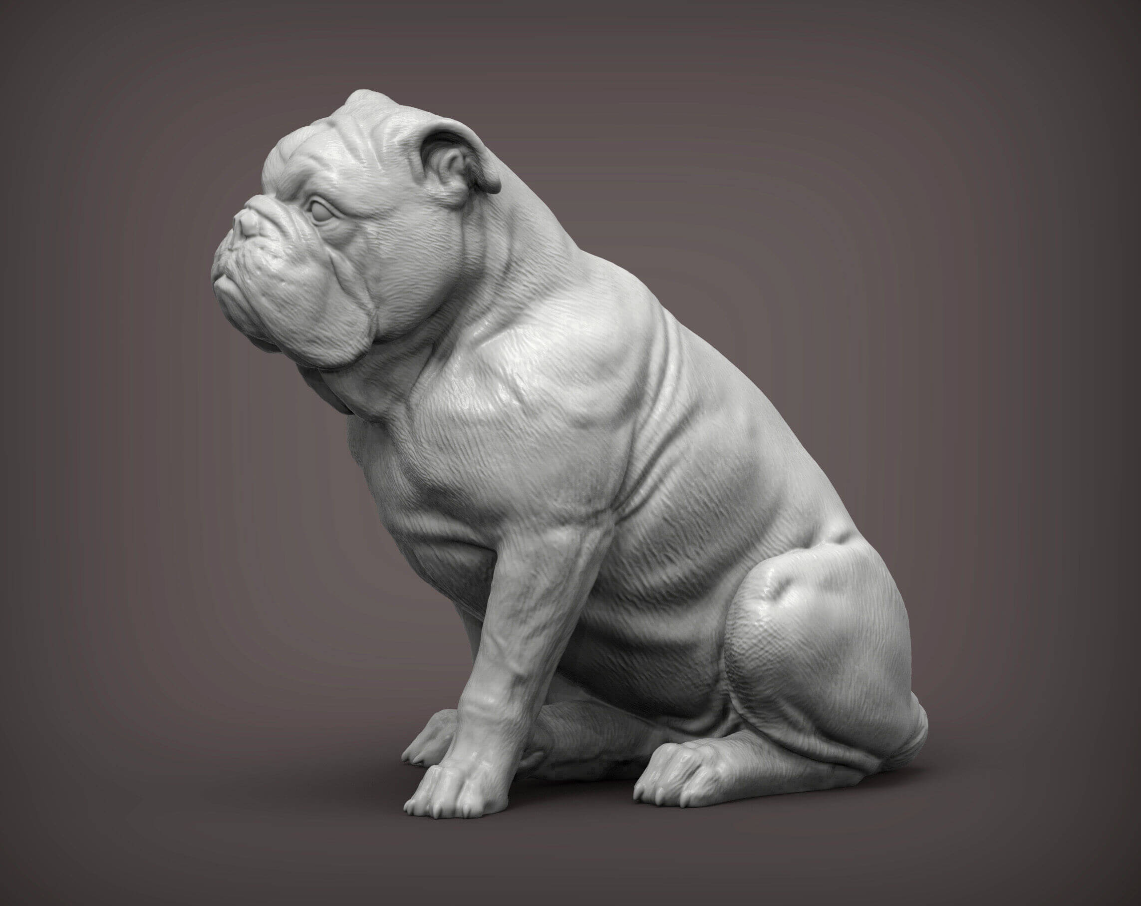 English Bulldog 3D Print Model by Alexander3dart
