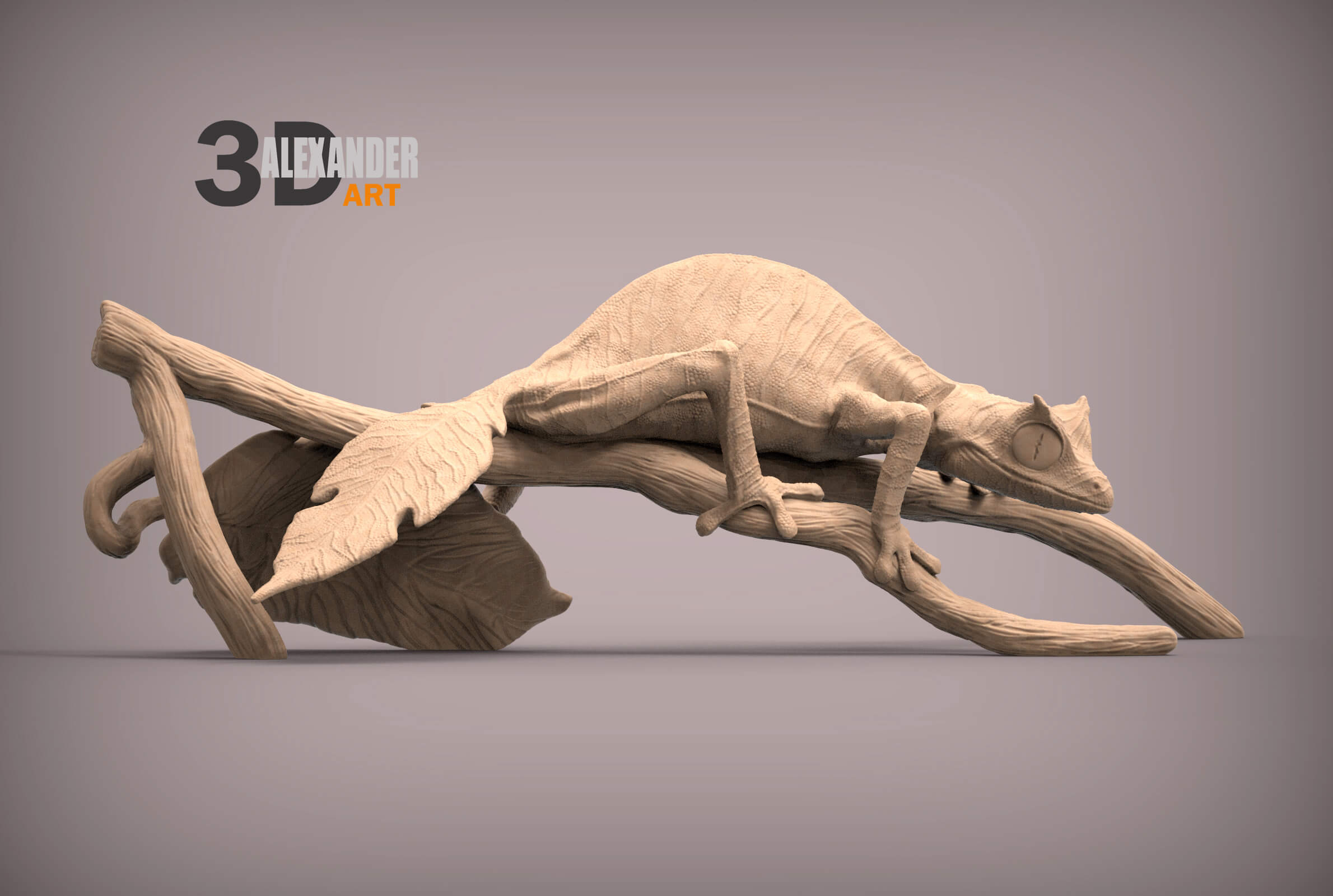 Fantastic Leaf-Tailed Gecko 3D Print Model by Alexander3dart