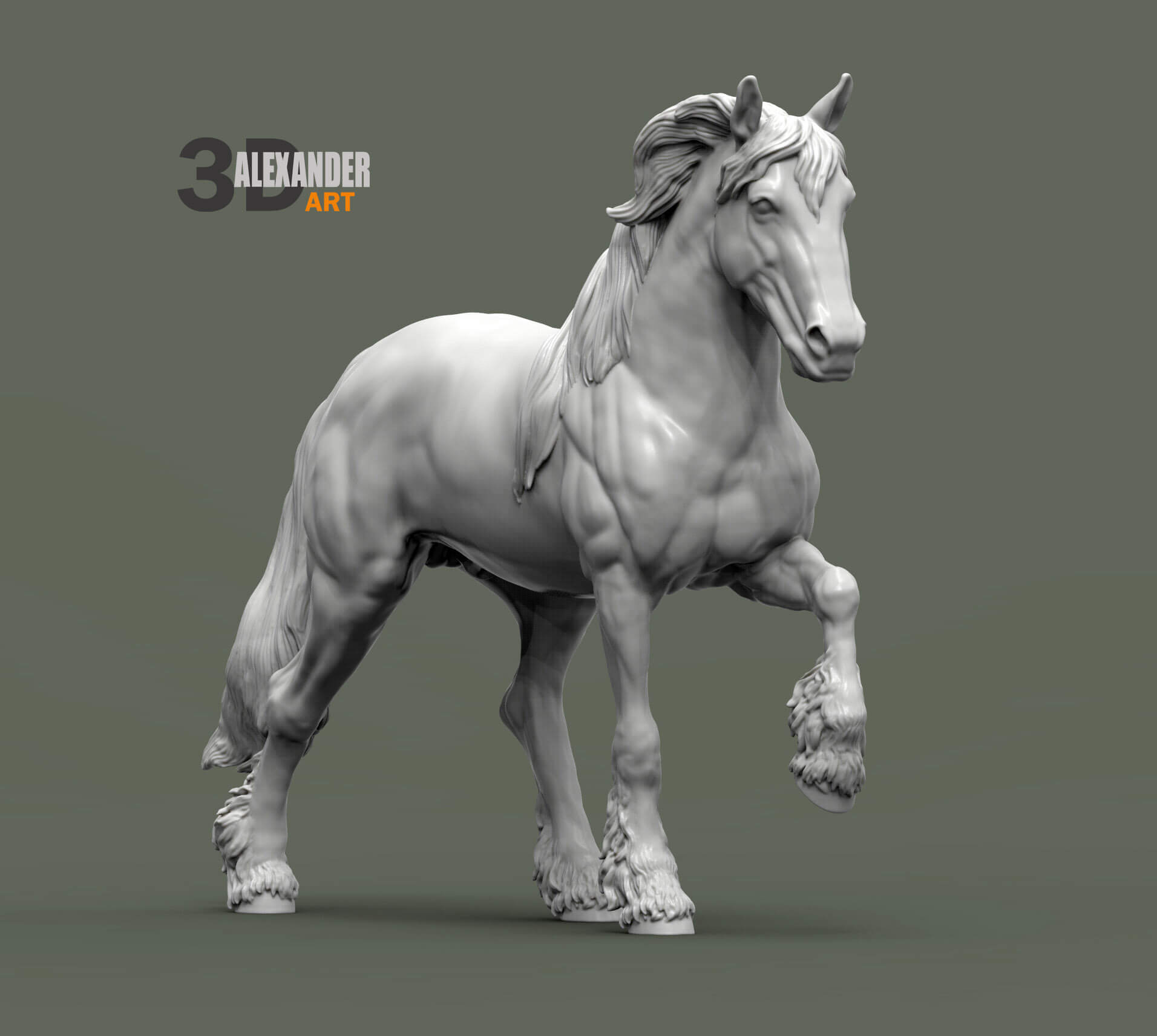 Friesian Horse - 3D Model by Alexander3dart
