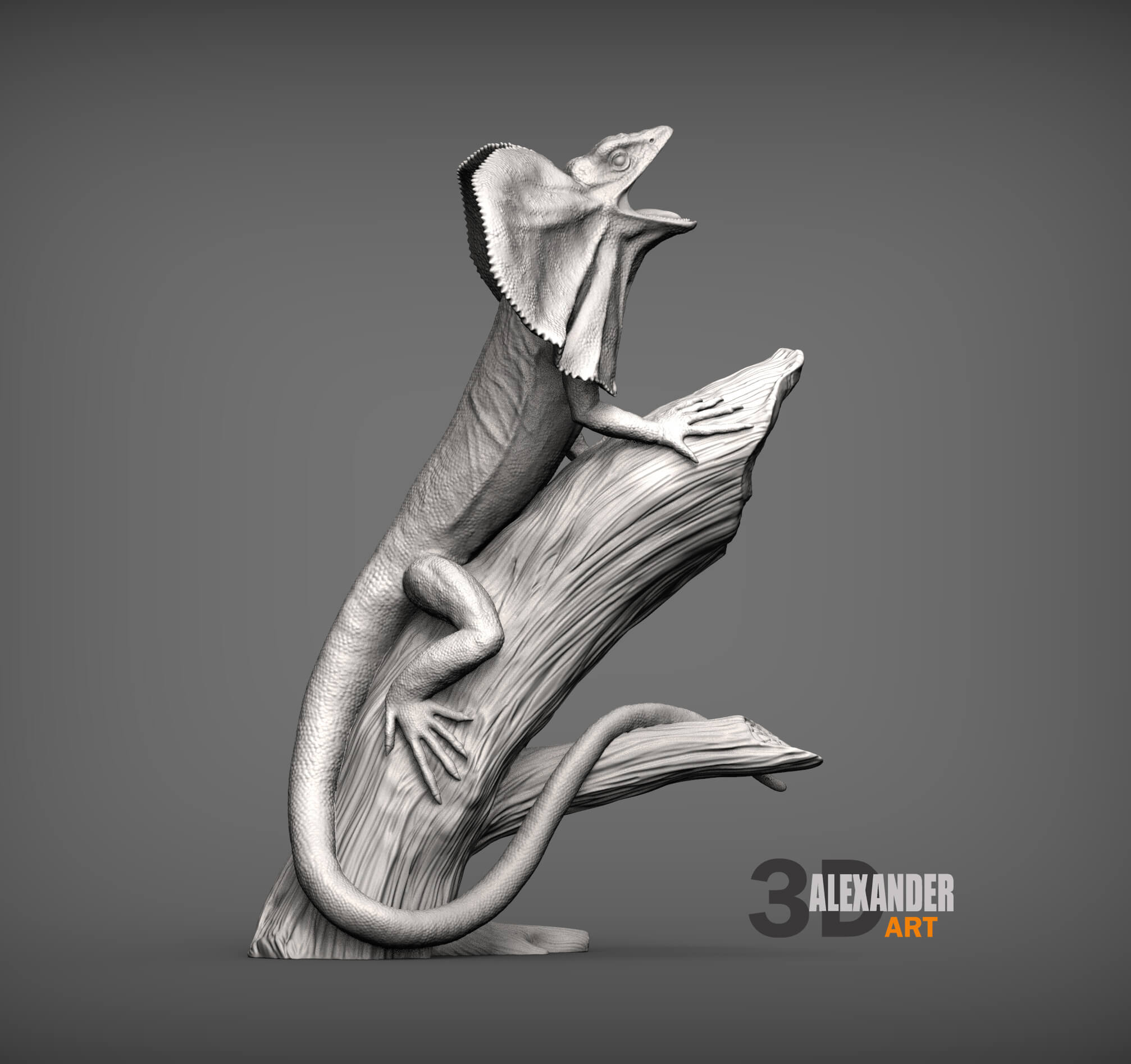 Frilled Lizard - 3D Model by Alexander3dart