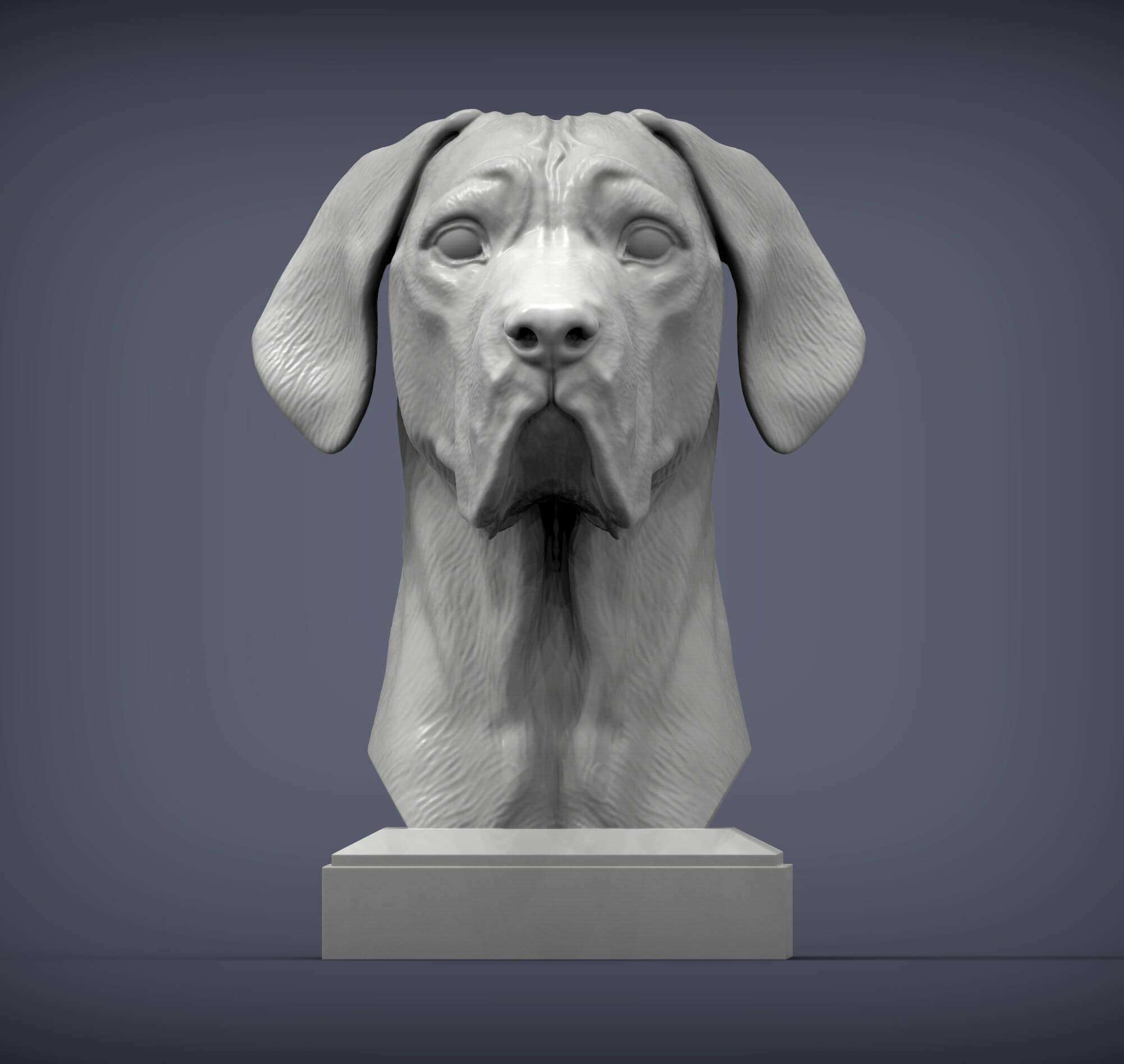 German Dog Bust - 3D Model by Alexander3dart
