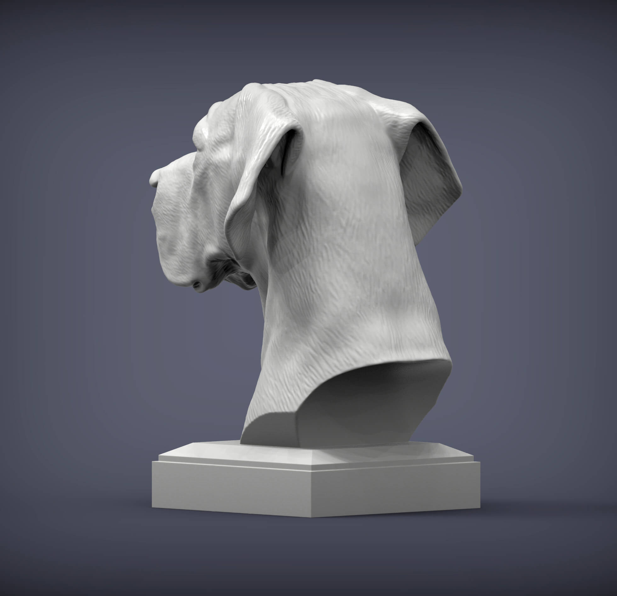 German Dog Bust 3D Print Model by Alexander3dart