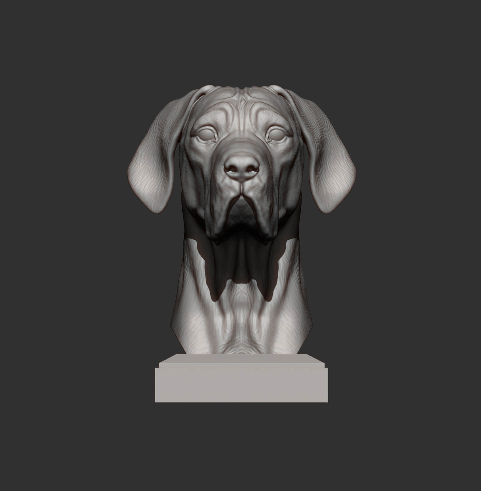 German Dog Bust - 3D Model by Alexander3dart