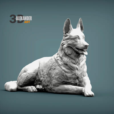 German Shepherd - 3D Model by Alexander3dart