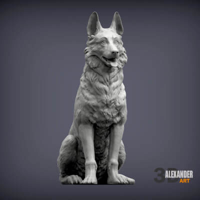 German Shepherd - 3D Model by Alexander3dart