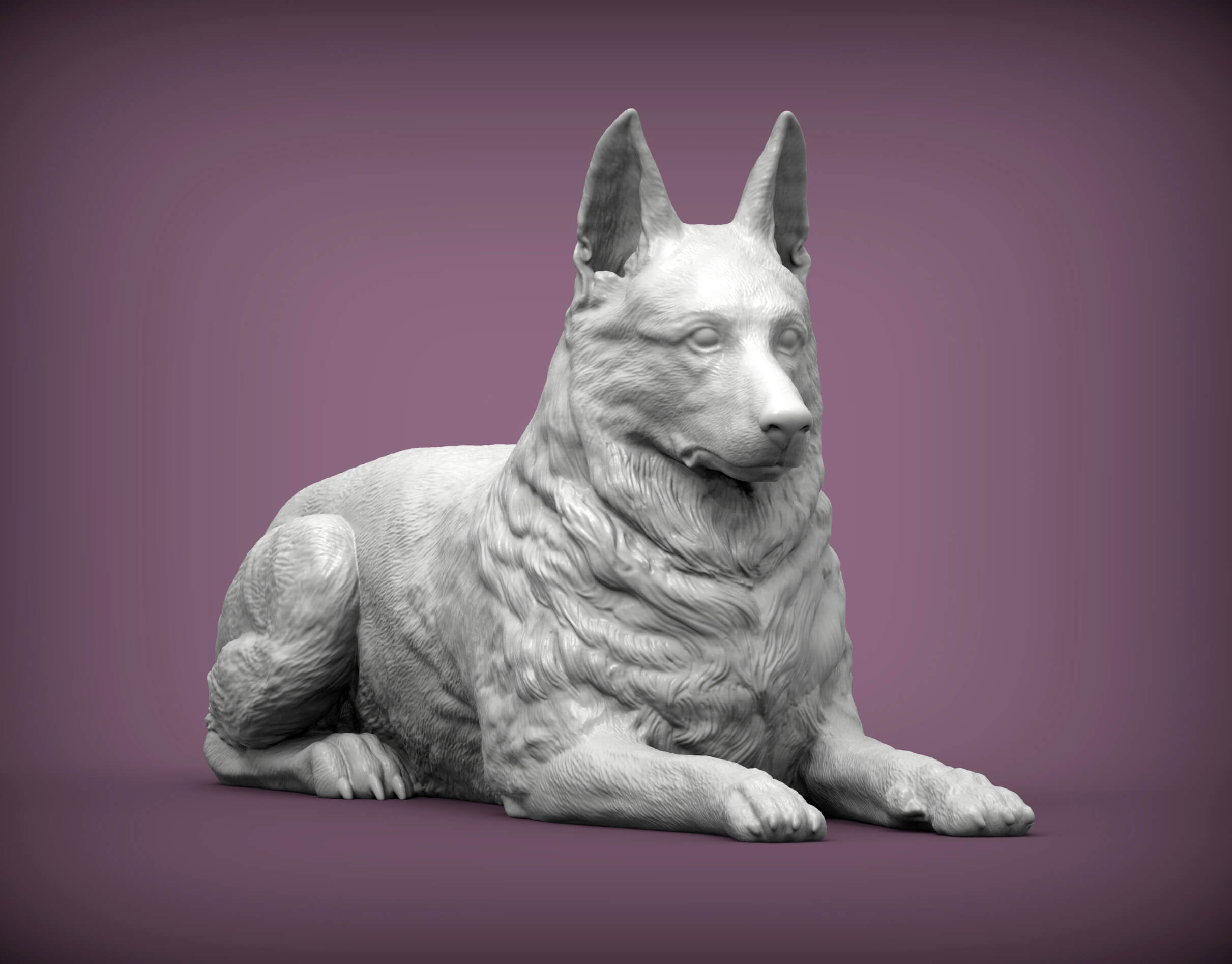 German Shepherd 3D Print Model by Alexander3dart