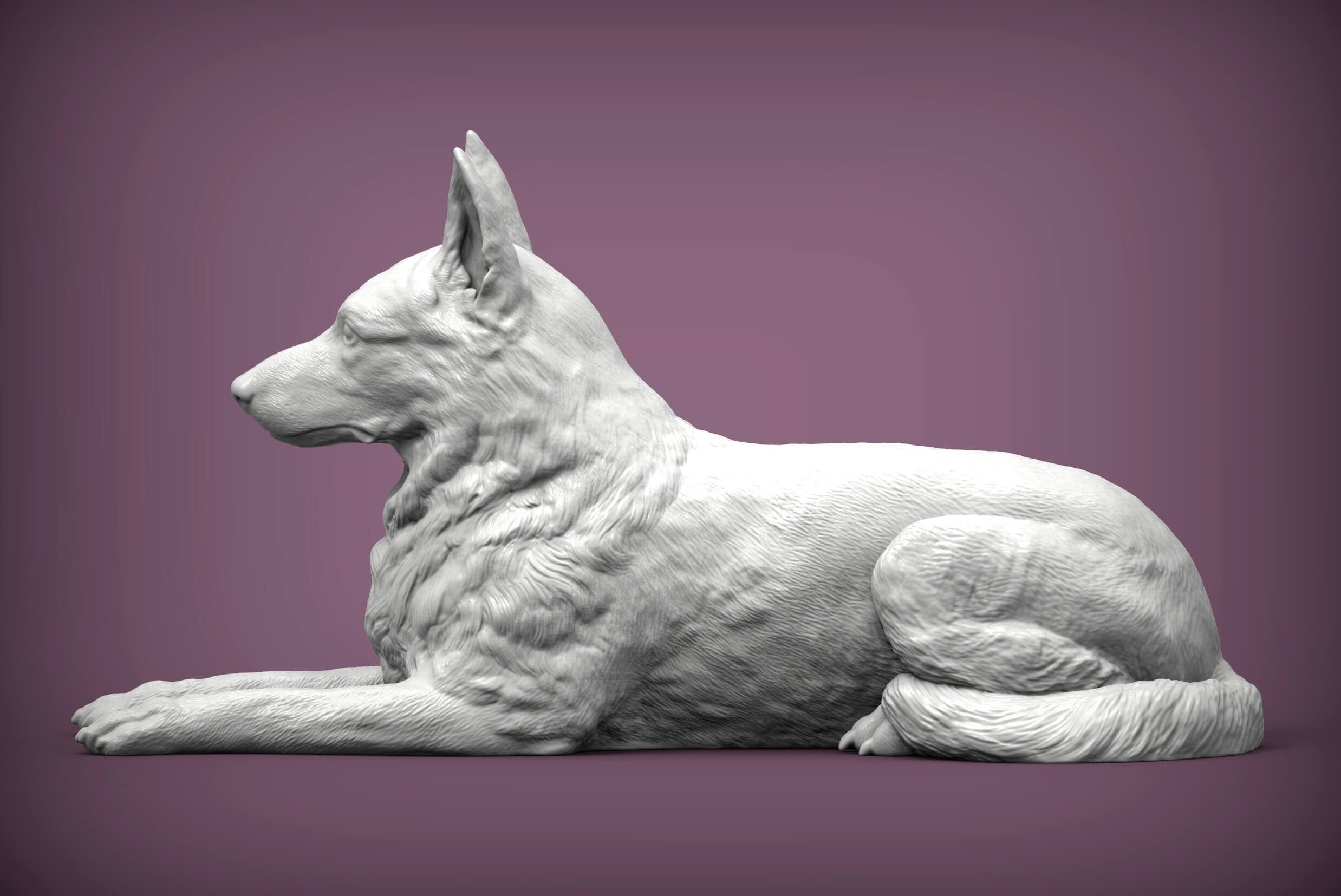 German Shepherd 3D Print Model by Alexander3dart