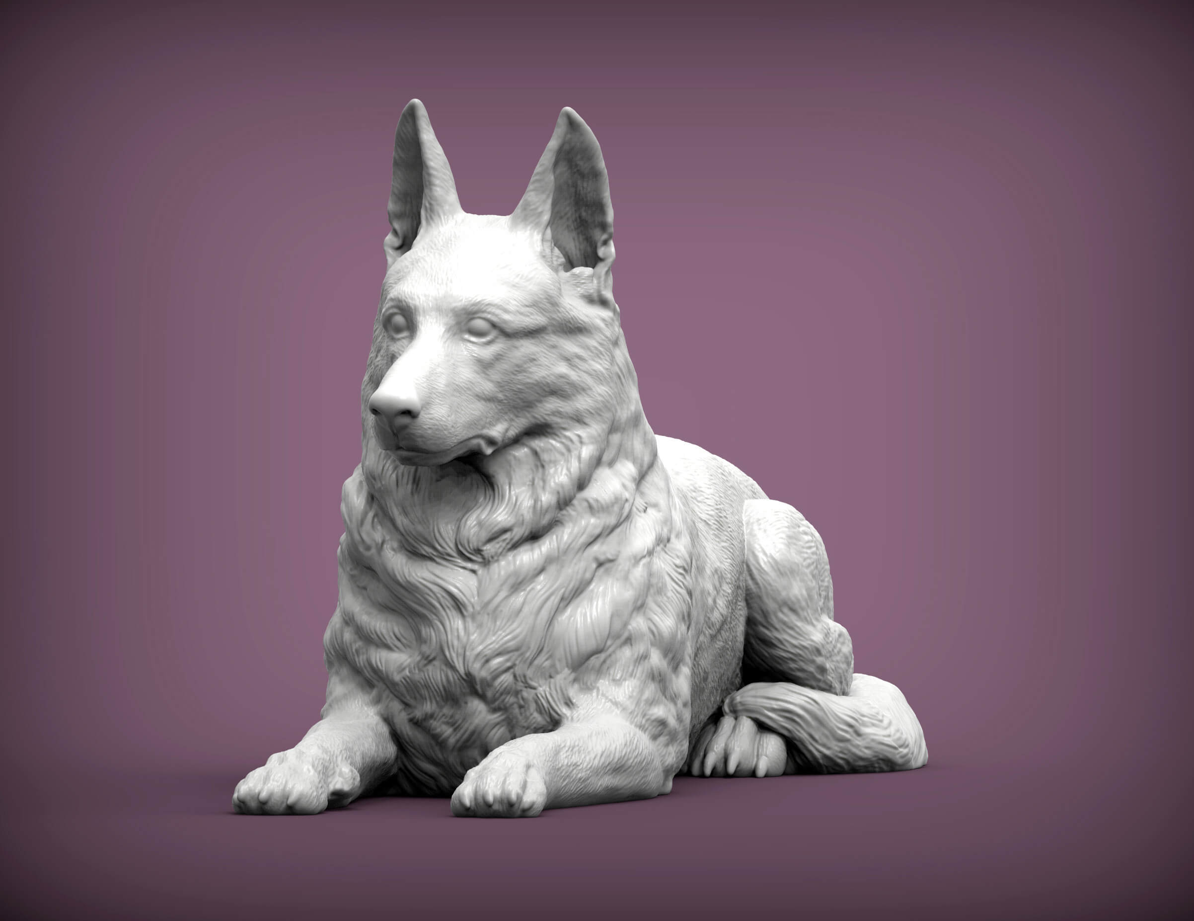 German Shepherd 3D Print Model by Alexander3dart