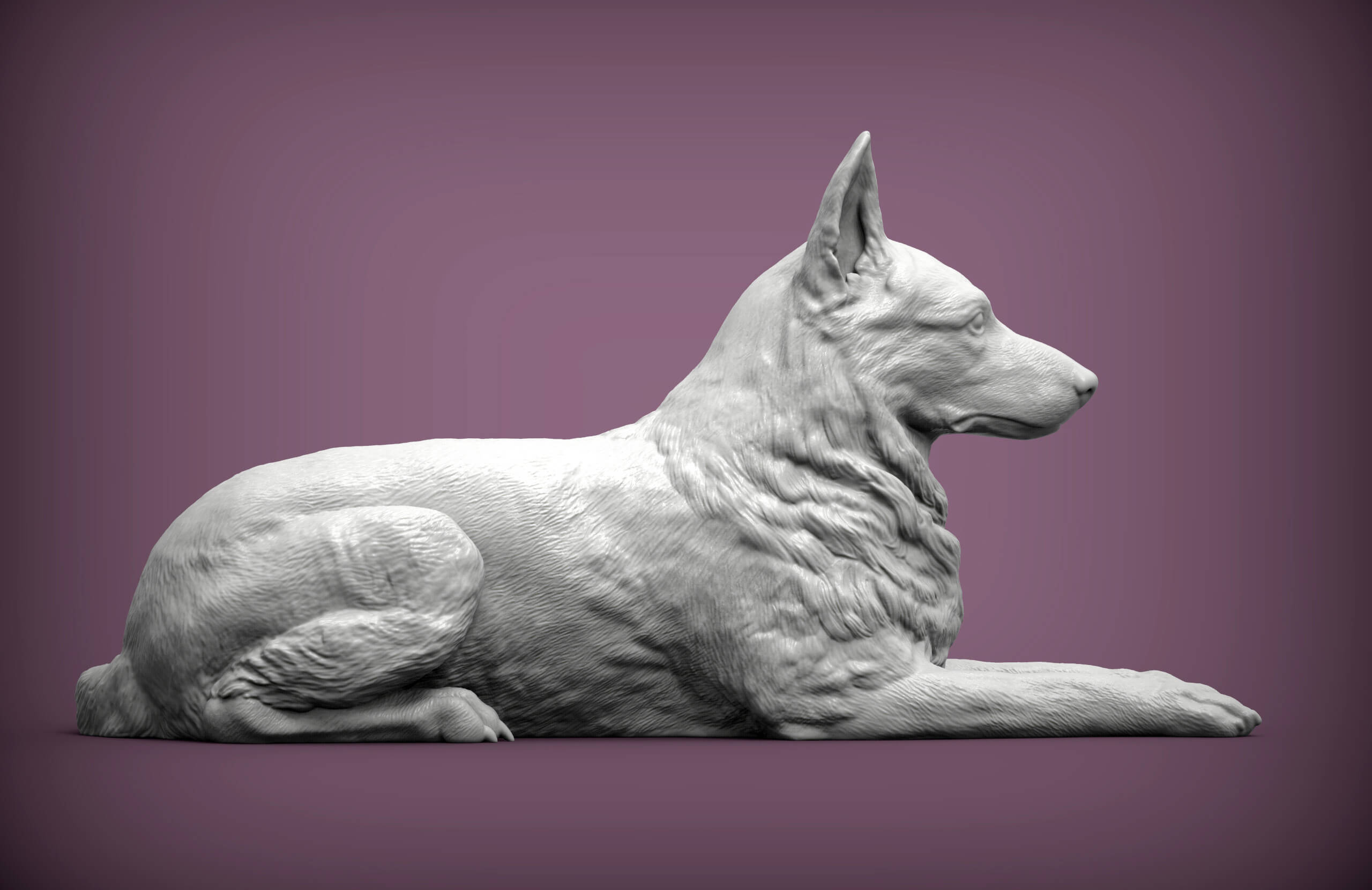German Shepherd 3D Print Model by Alexander3dart