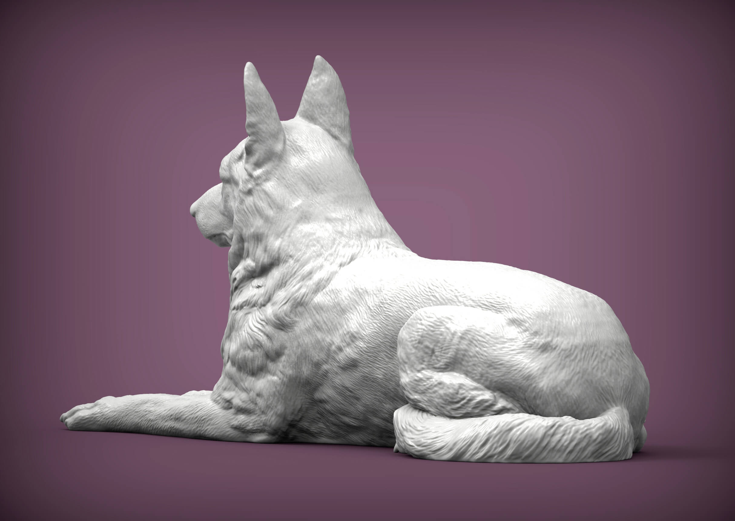 German Shepherd 3D Print Model by Alexander3dart