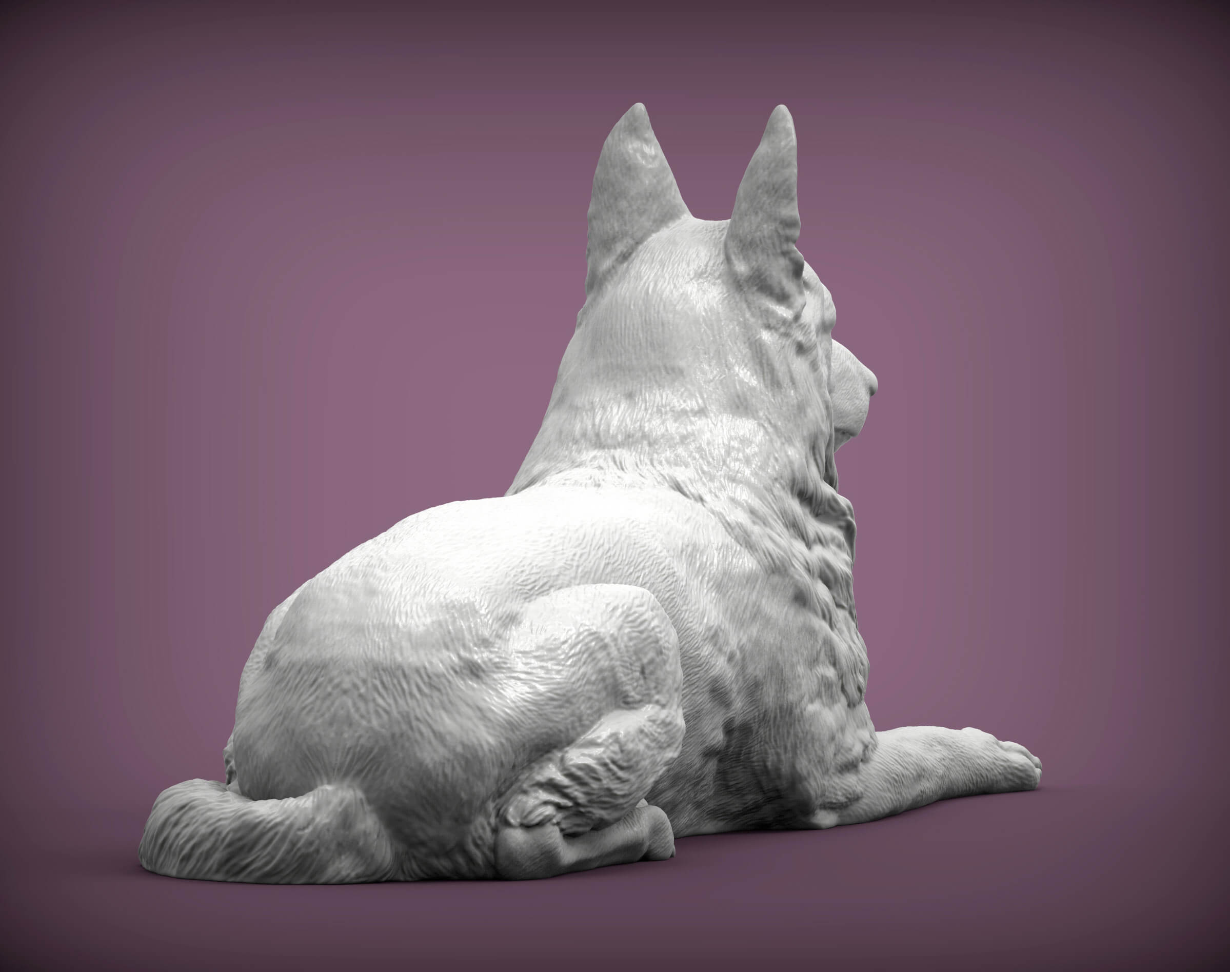 German Shepherd 3D Print Model by Alexander3dart