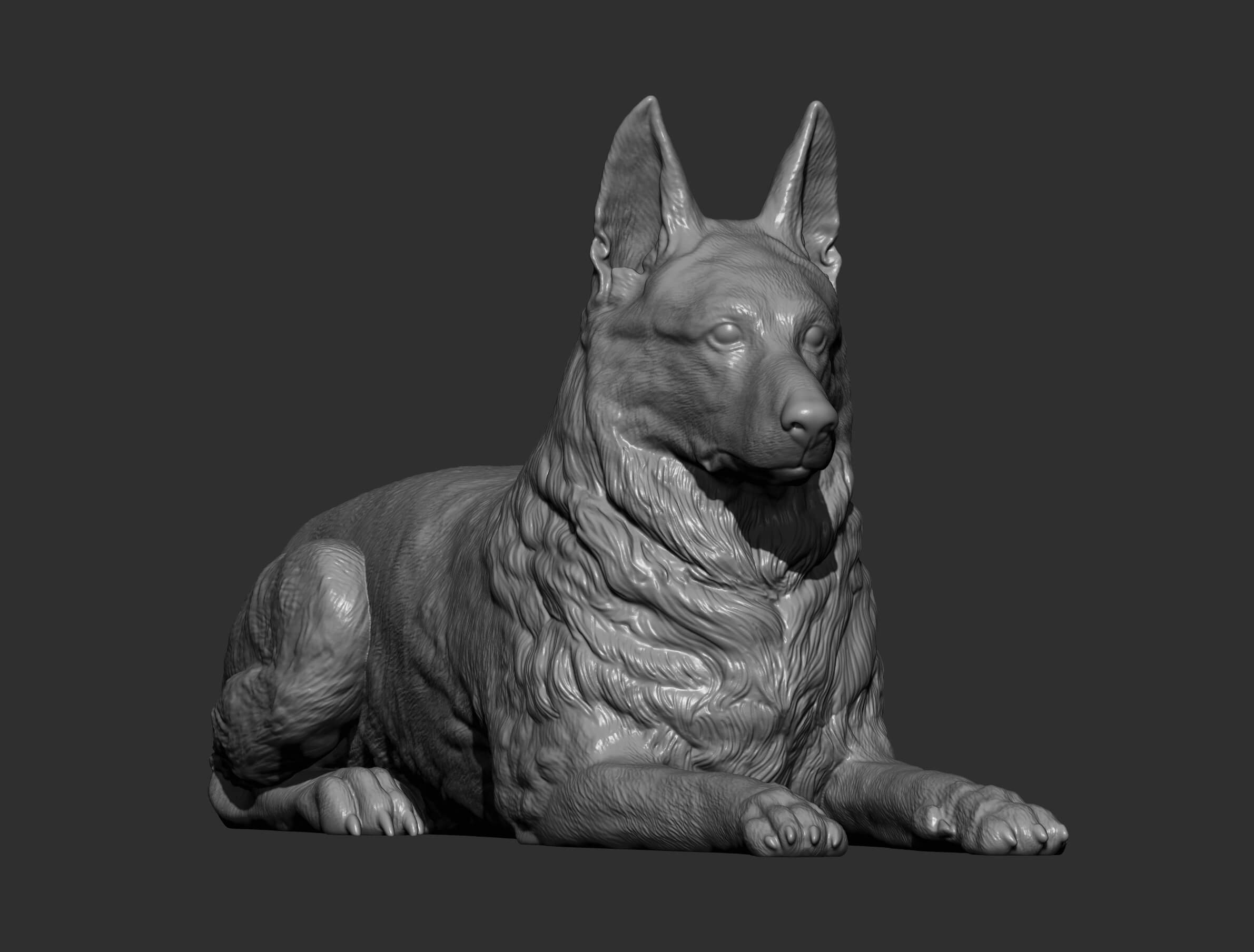 German Shepherd 3D Print Model by Alexander3dart
