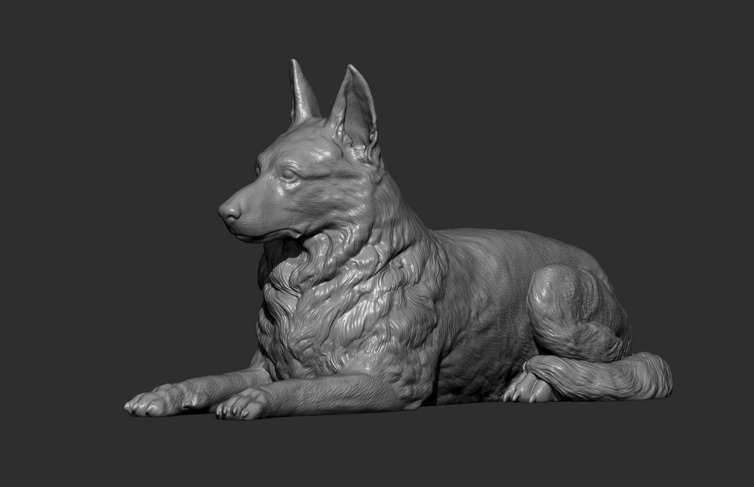 German Shepherd 3D Print Model by Alexander3dart