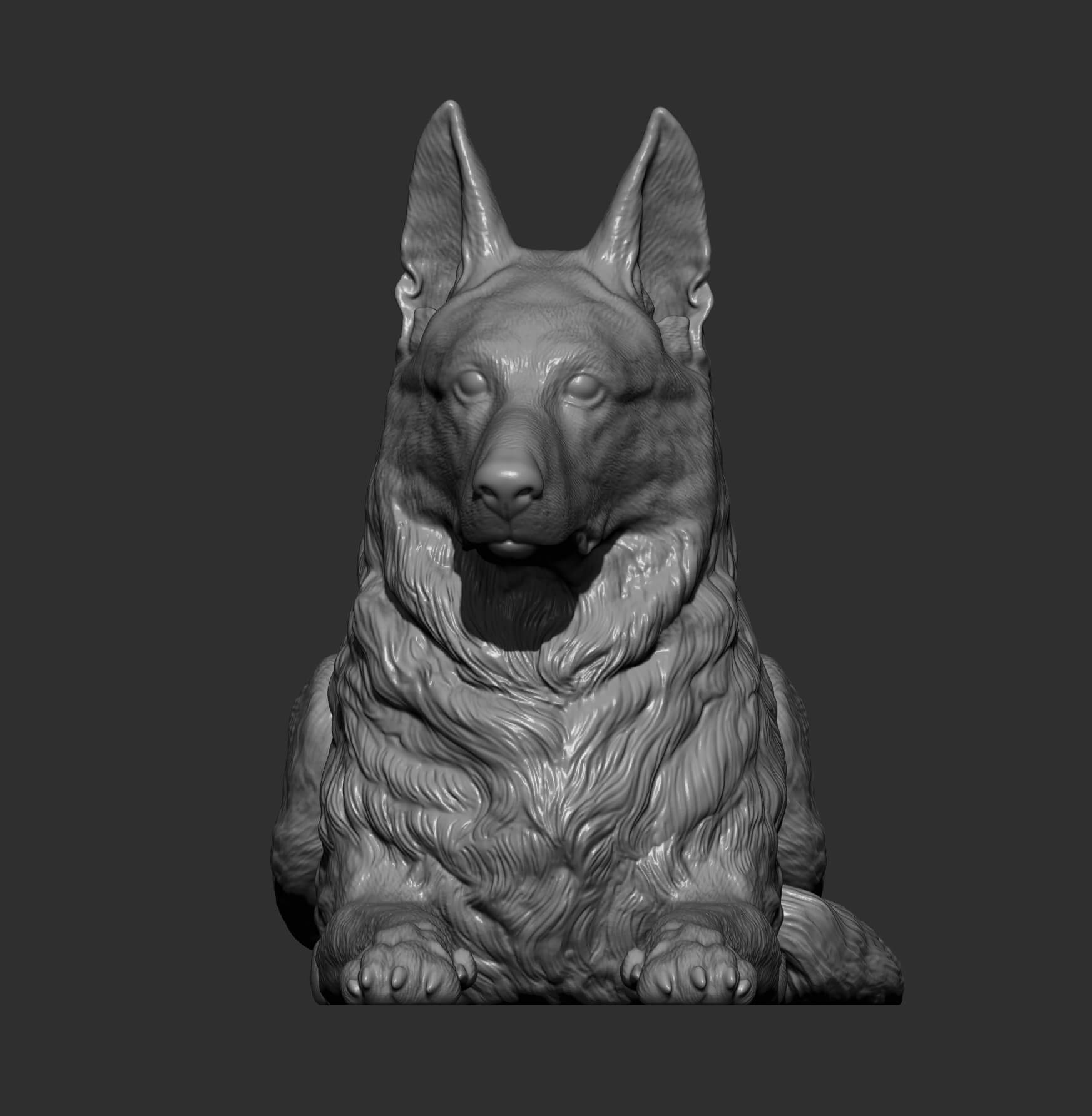 German Shepherd 3D Print Model by Alexander3dart