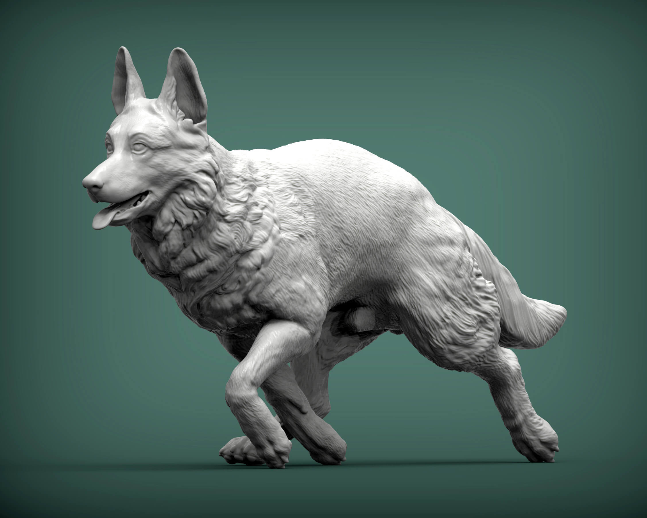 German Shepherd 3D Print Model by Alexander3dart