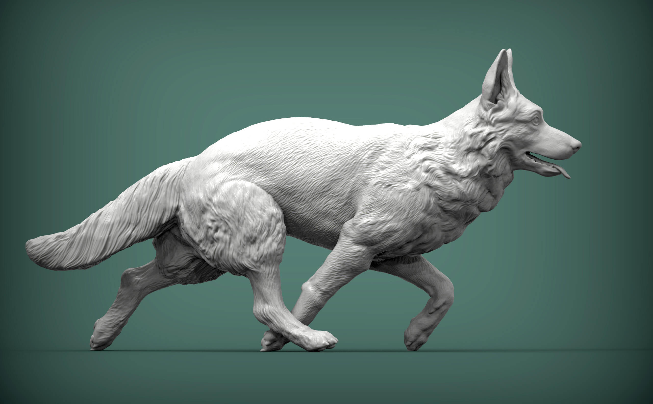 German Shepherd 3D Print Model by Alexander3dart