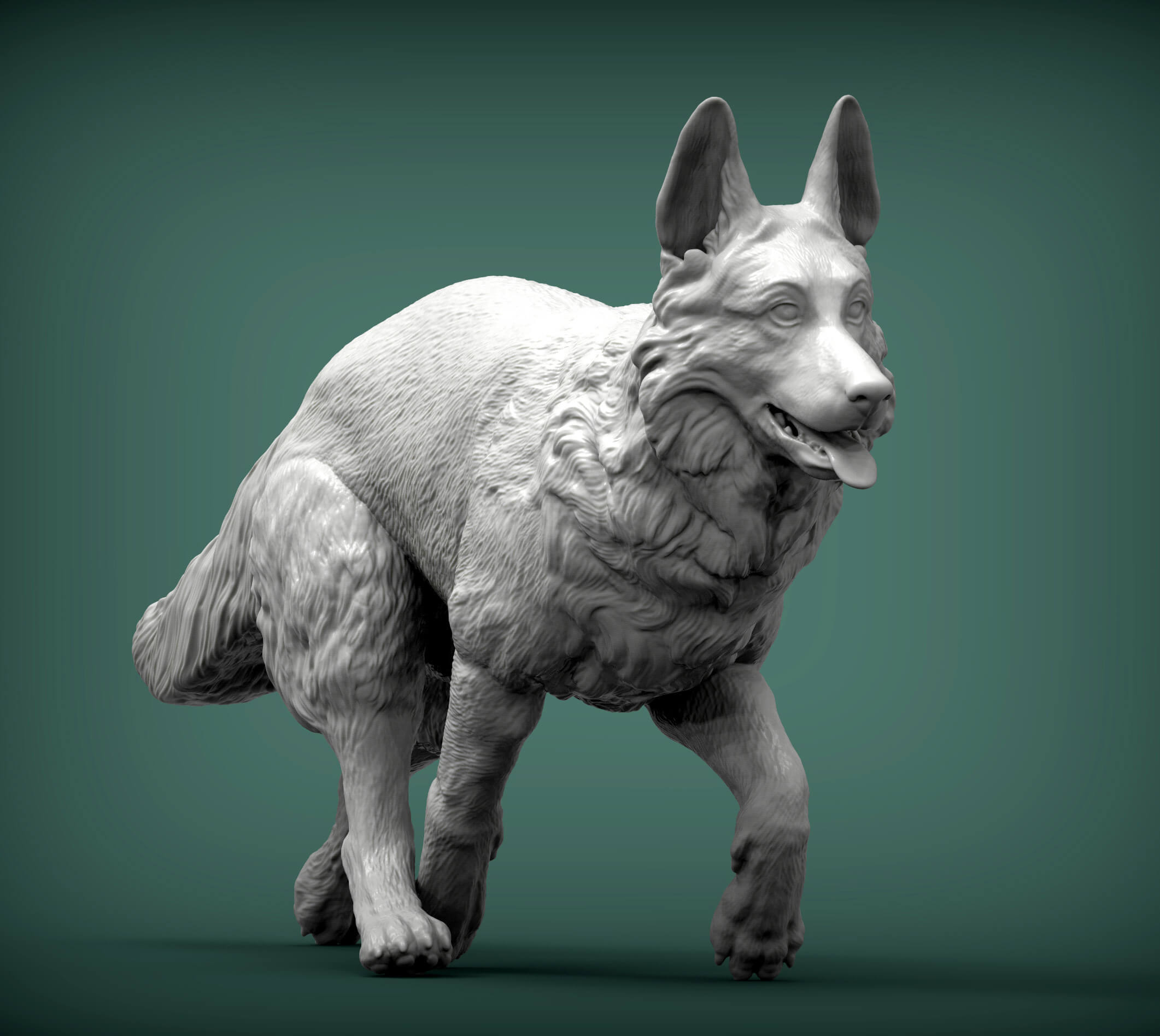German Shepherd 3D Print Model by Alexander3dart