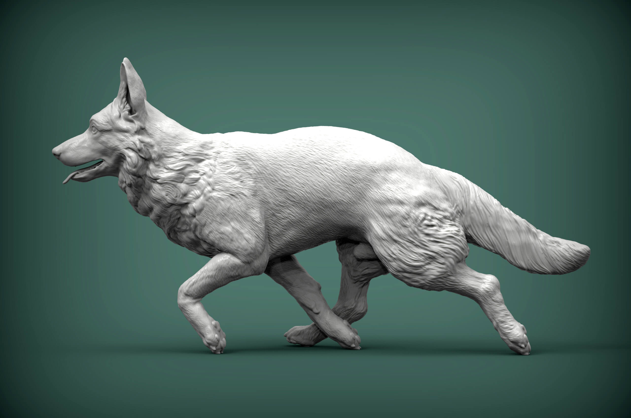 German Shepherd 3D Print Model by Alexander3dart