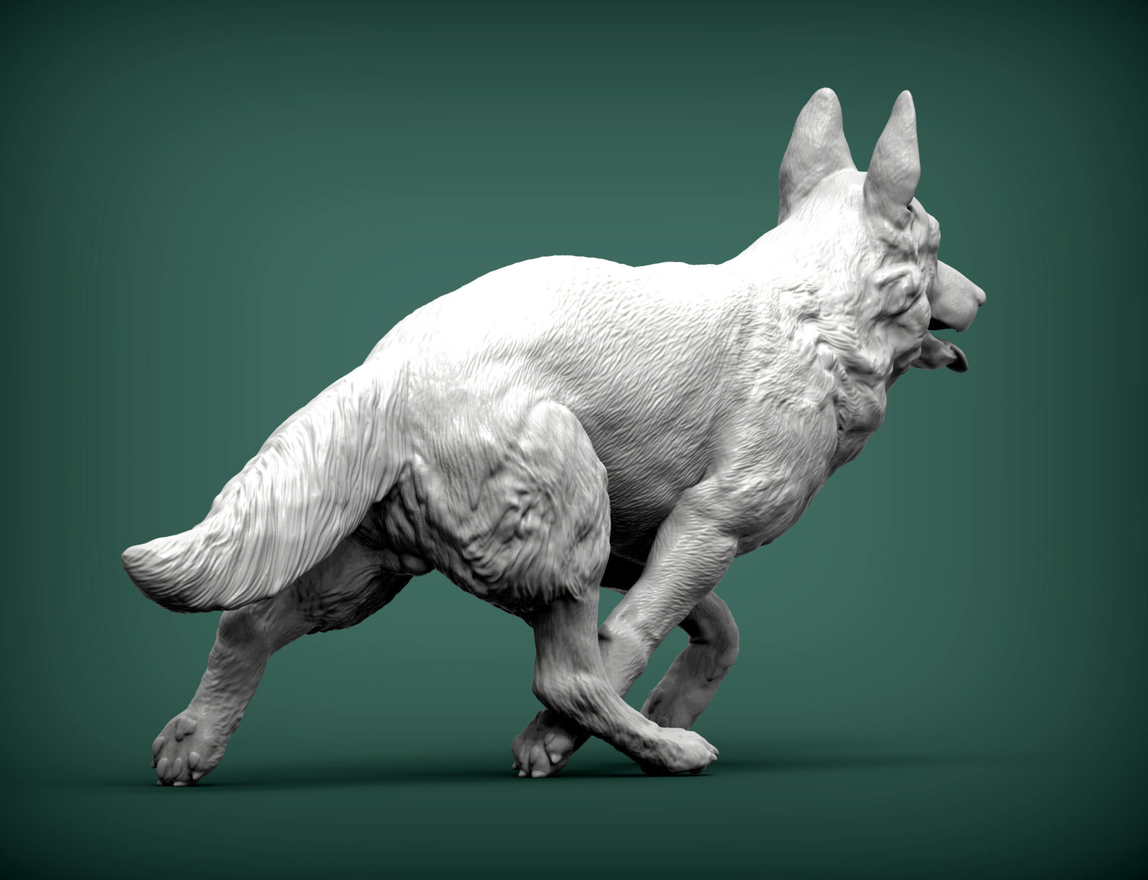 German Shepherd 3D Print Model by Alexander3dart