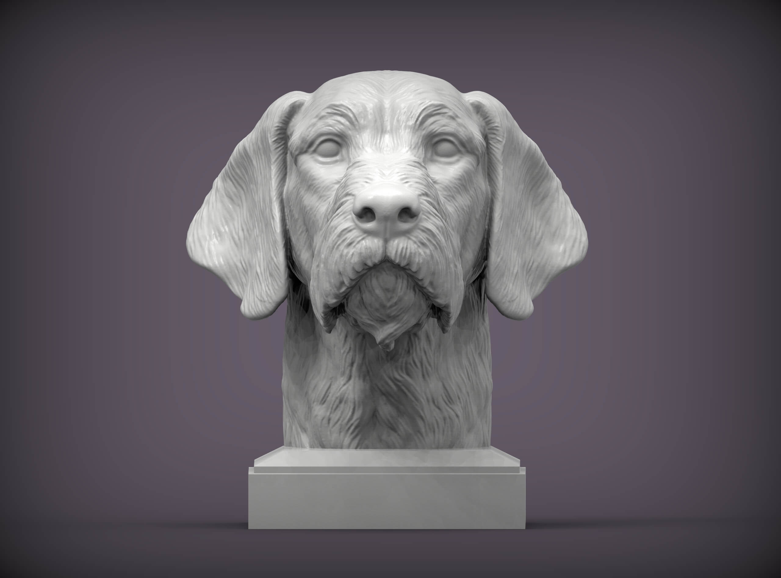 German Wirehaired Pointers Bust 3D Print Model by Alexander3dart