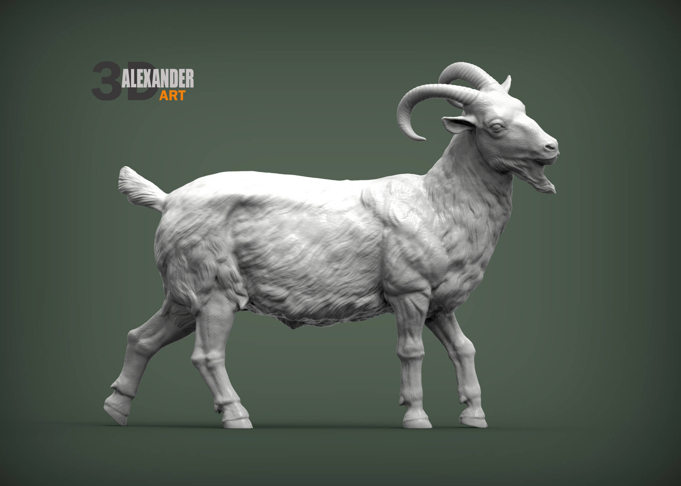 Goat 3D Print Model by Alexander3dart